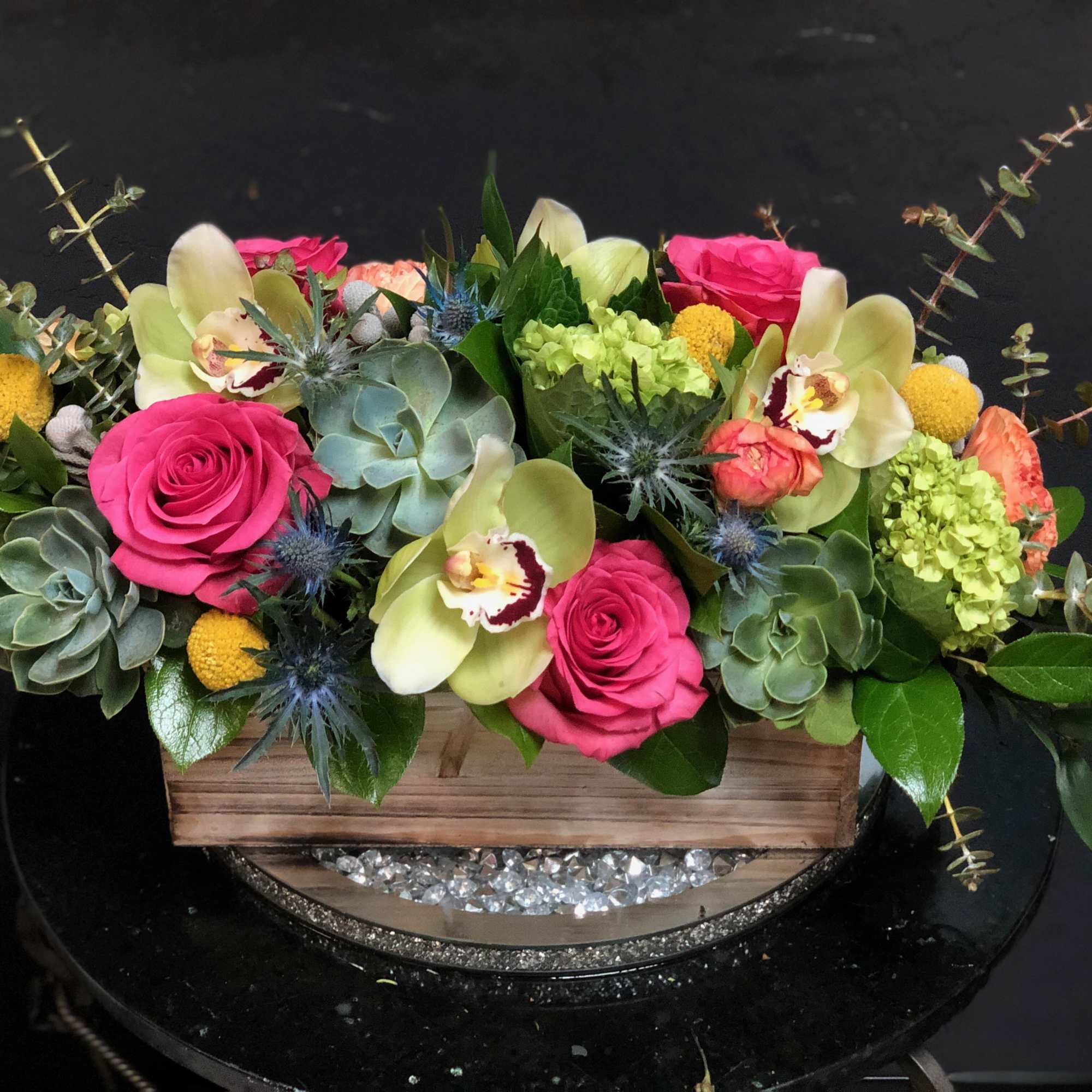 Infinity Floral Designs Succulent & Rose Assortment Centerpiece ...