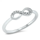 Infinity Forever Love White CZ Promise Ring .925 Sterling Silver Band ...