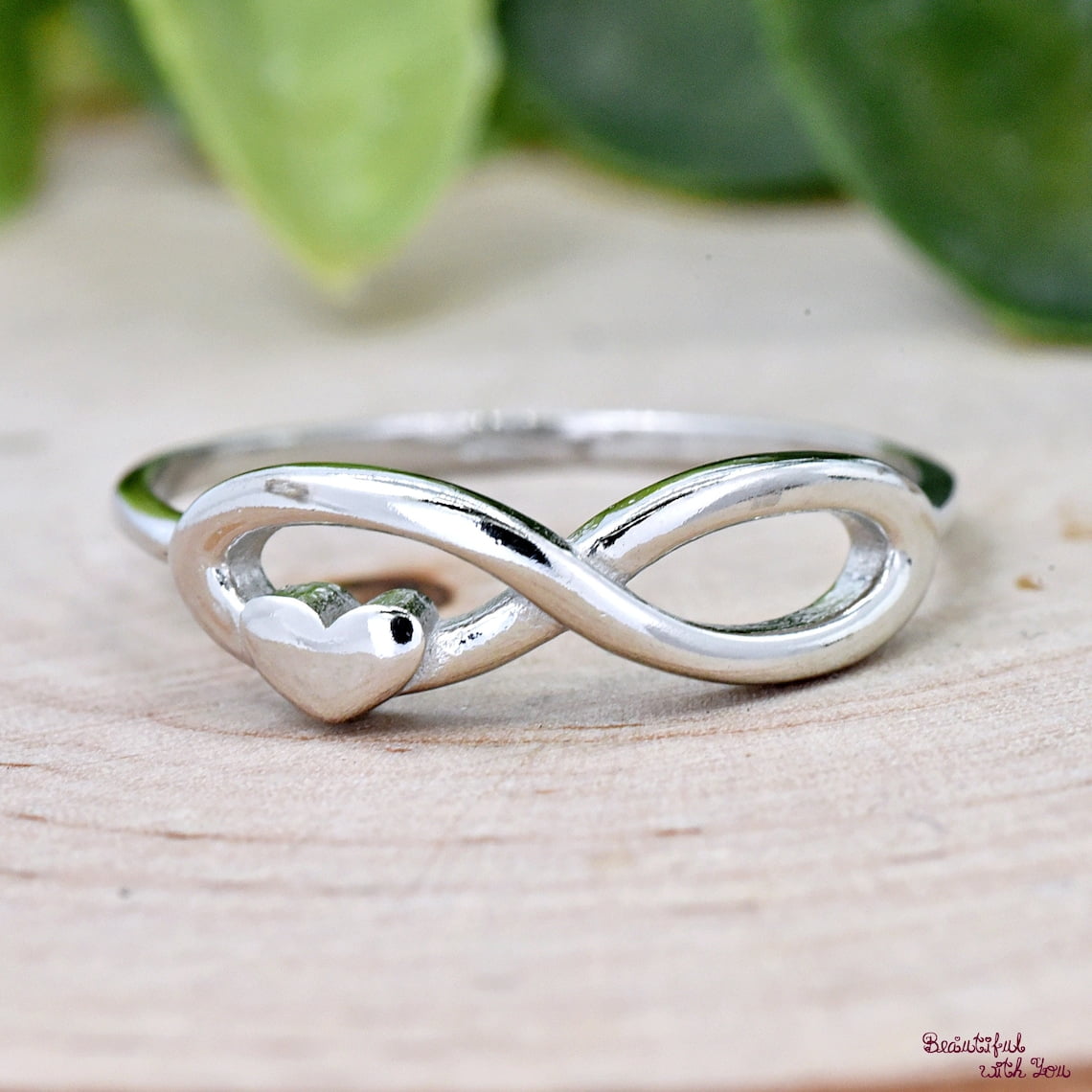Infinity Heart Accent Sterling Silver Ring, Valentines Day Gift, Ring ...