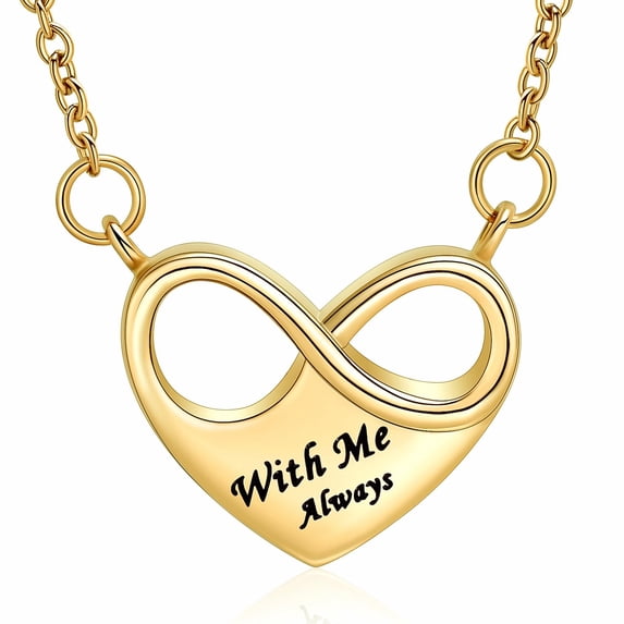 Infinity & Heart Cremation Urn Necklace for Ashes Heart Ash Necklace ...