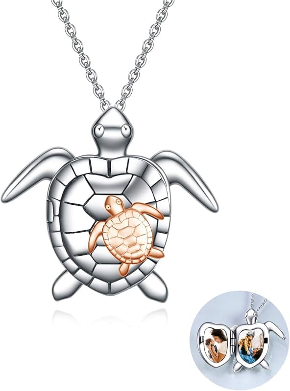 Infinity Heart Locket Sea Turtle Dog Photo Necklace for Pets Family ...