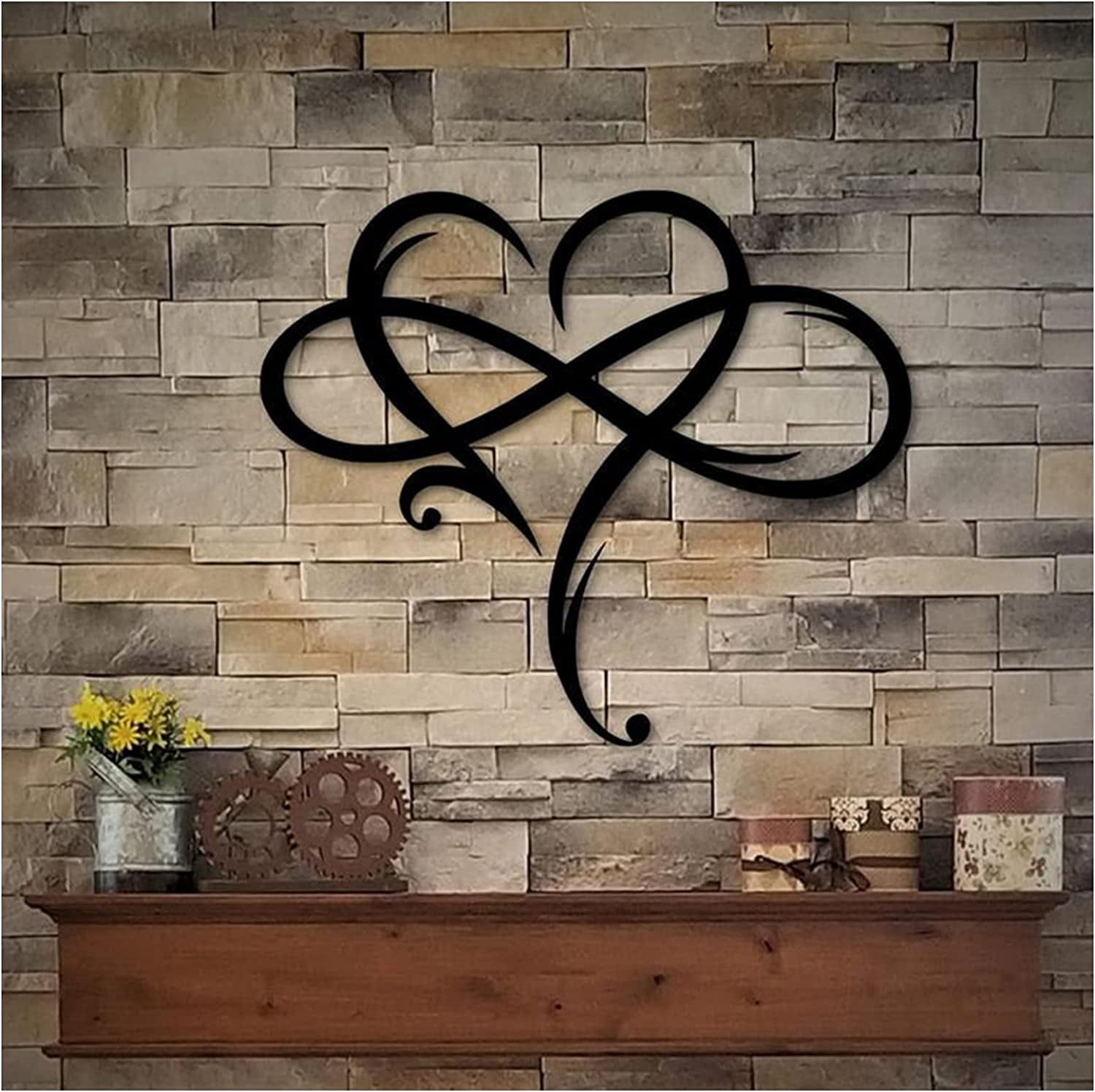 Hotiary Infinity Heart Metal Wall Decor Love Sign Plaque Geometric ...
