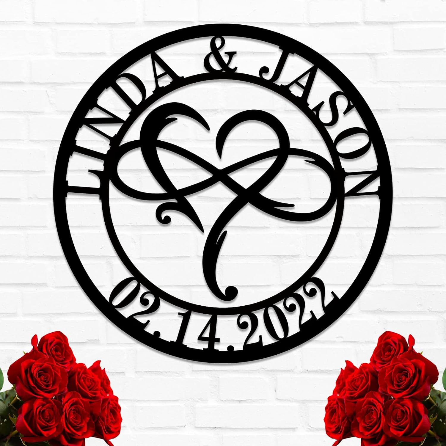 Infinity Heart Sign Personalized Infinity Metal Name Sign Custom ...