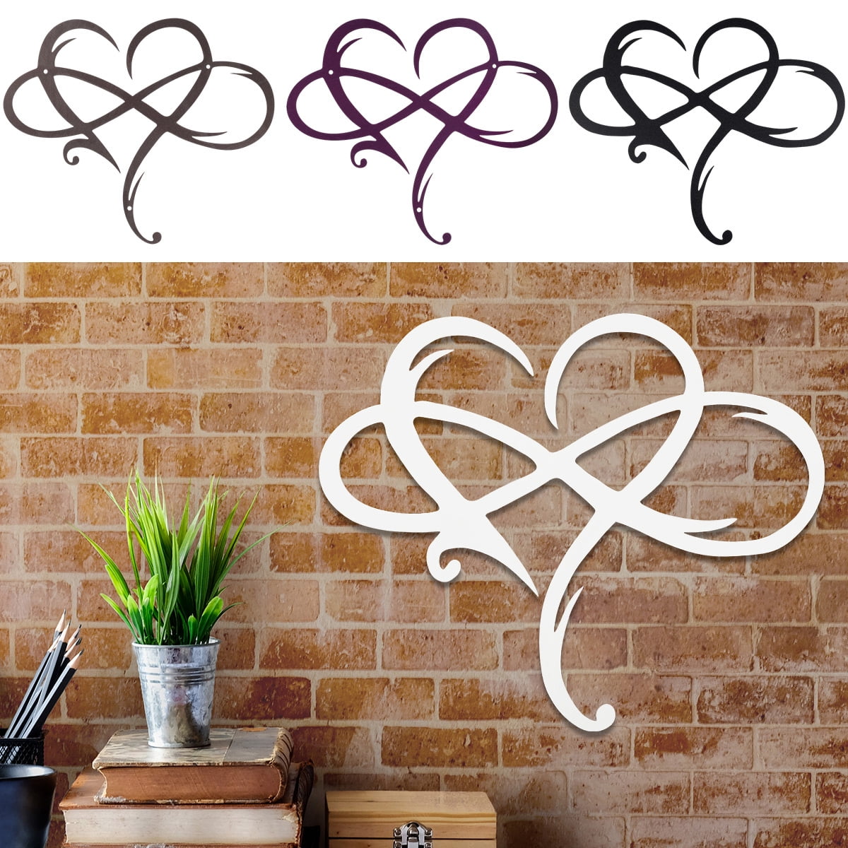 Infinity Heart Sign Wall Decor Metal Art Love Wall Hanging Sign Door ...