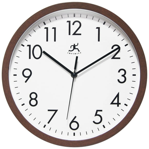 Infinity Instruments 12" Walnut Finish 12 inch Wall Clock - Walmart.com