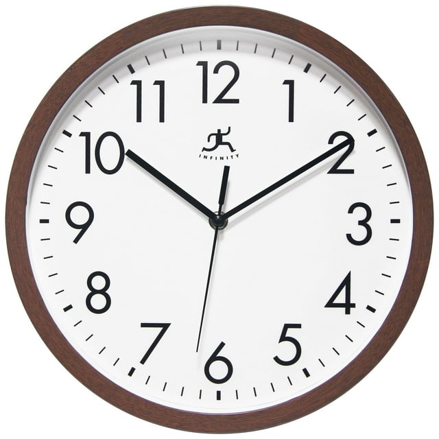 Infinity Instruments 12" Walnut Finish 12 inch Wall Clock - Walmart.com