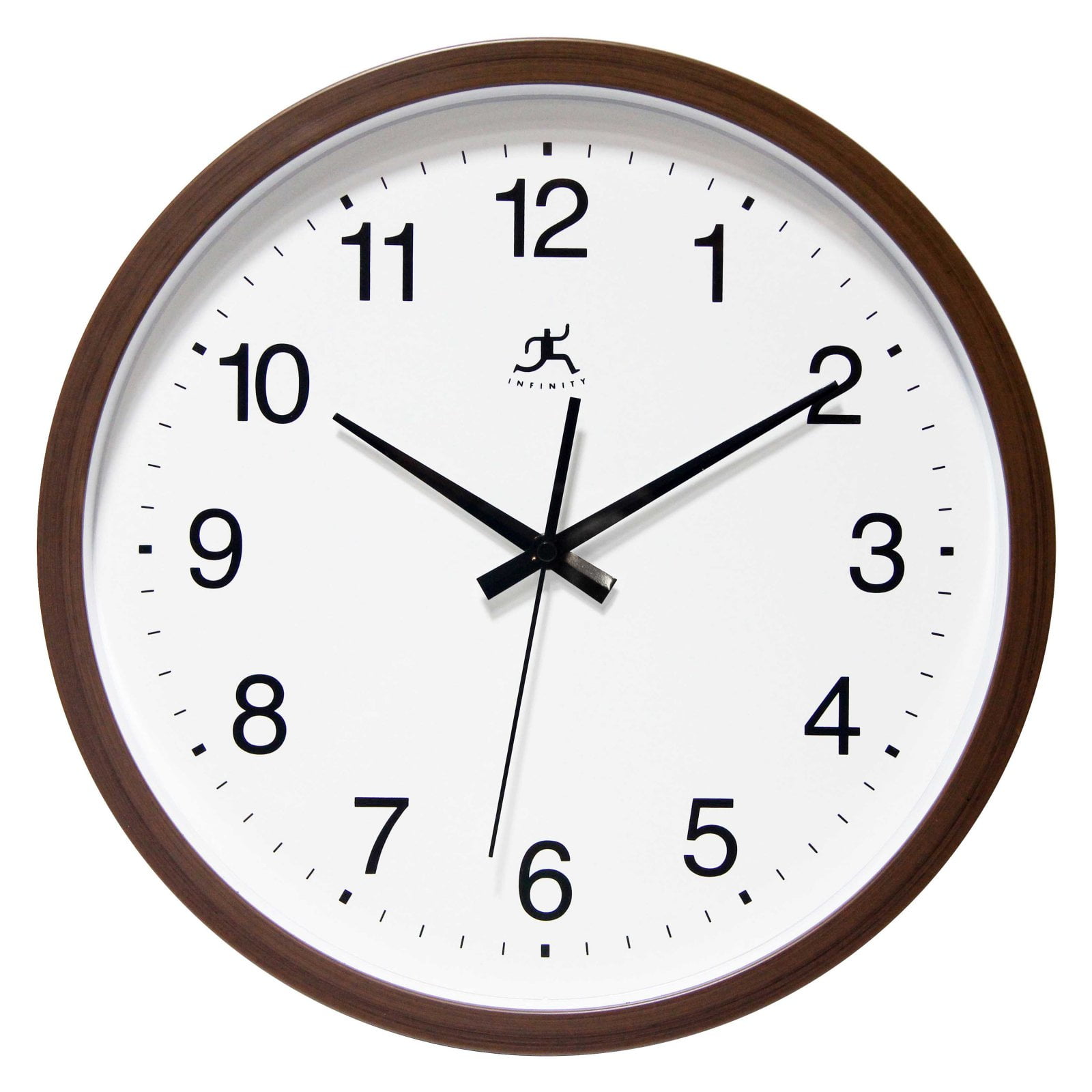 Infinity Instruments 14" Brown Transitional Analog Display Wall Clock ...