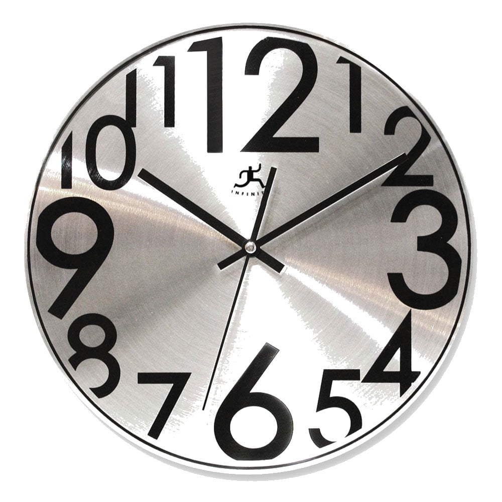 Infinity Instruments 14081BN Silver Twinkle Metal Wall Clock - Walmart.com