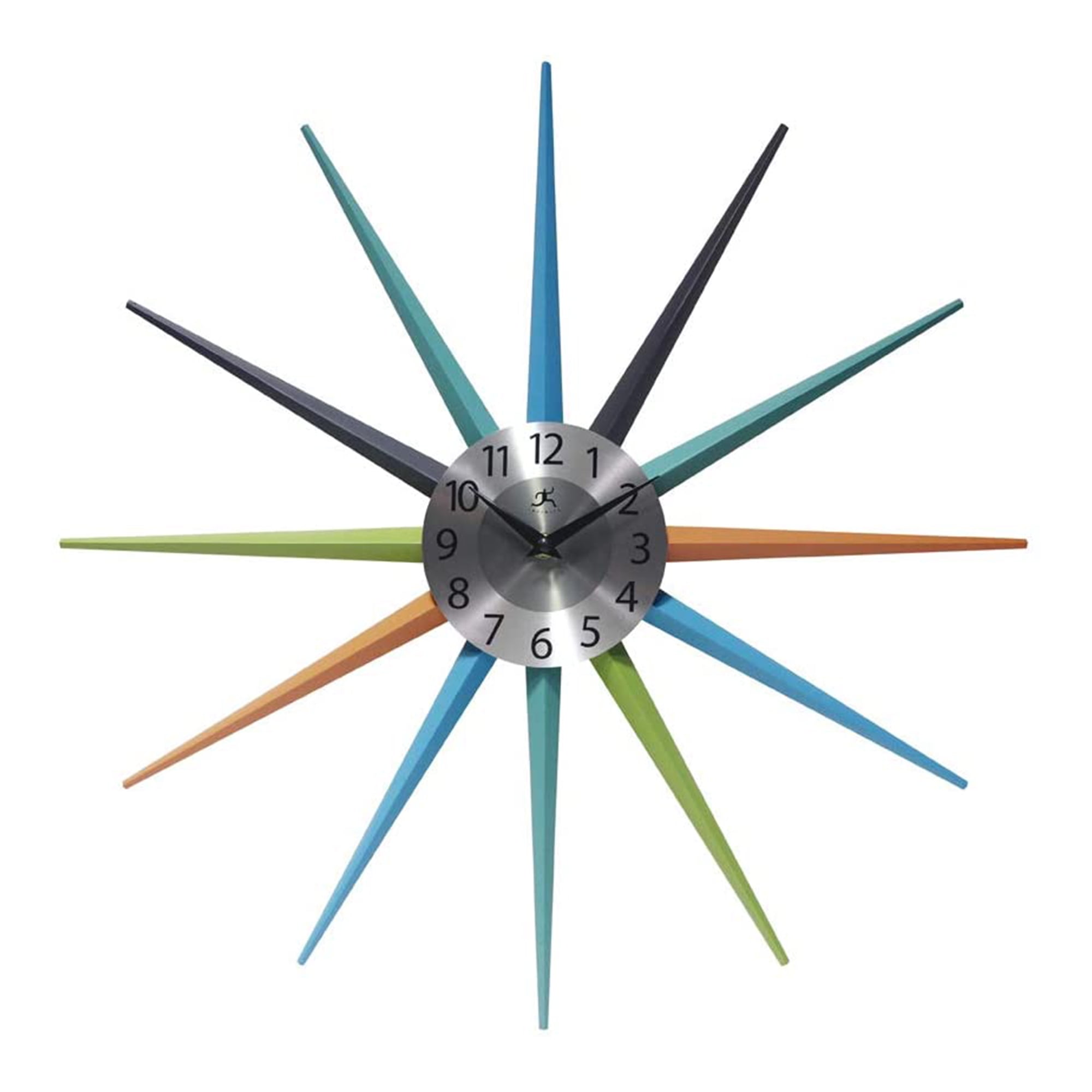 Infinity Instruments 20 Inch Stellar Starburst Retro Vintage Wall Clock ...