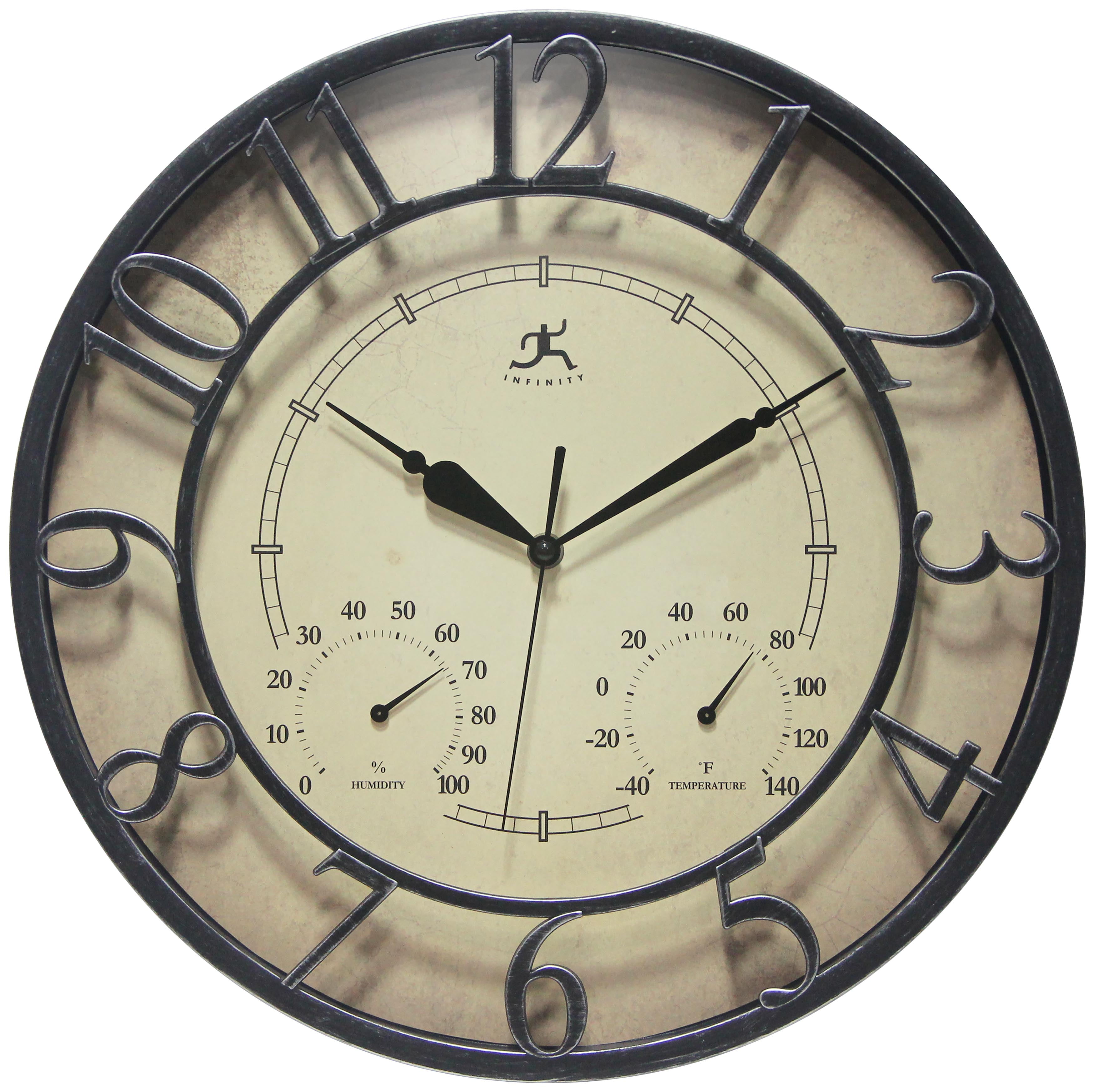 Infinity Instruments 3D Plastic 16" Indoor/Outdoor Wall Clock with ...
