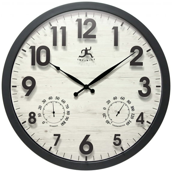 Infinity Instruments Concordia Outdoor Wall Clock with Hydrometer ...