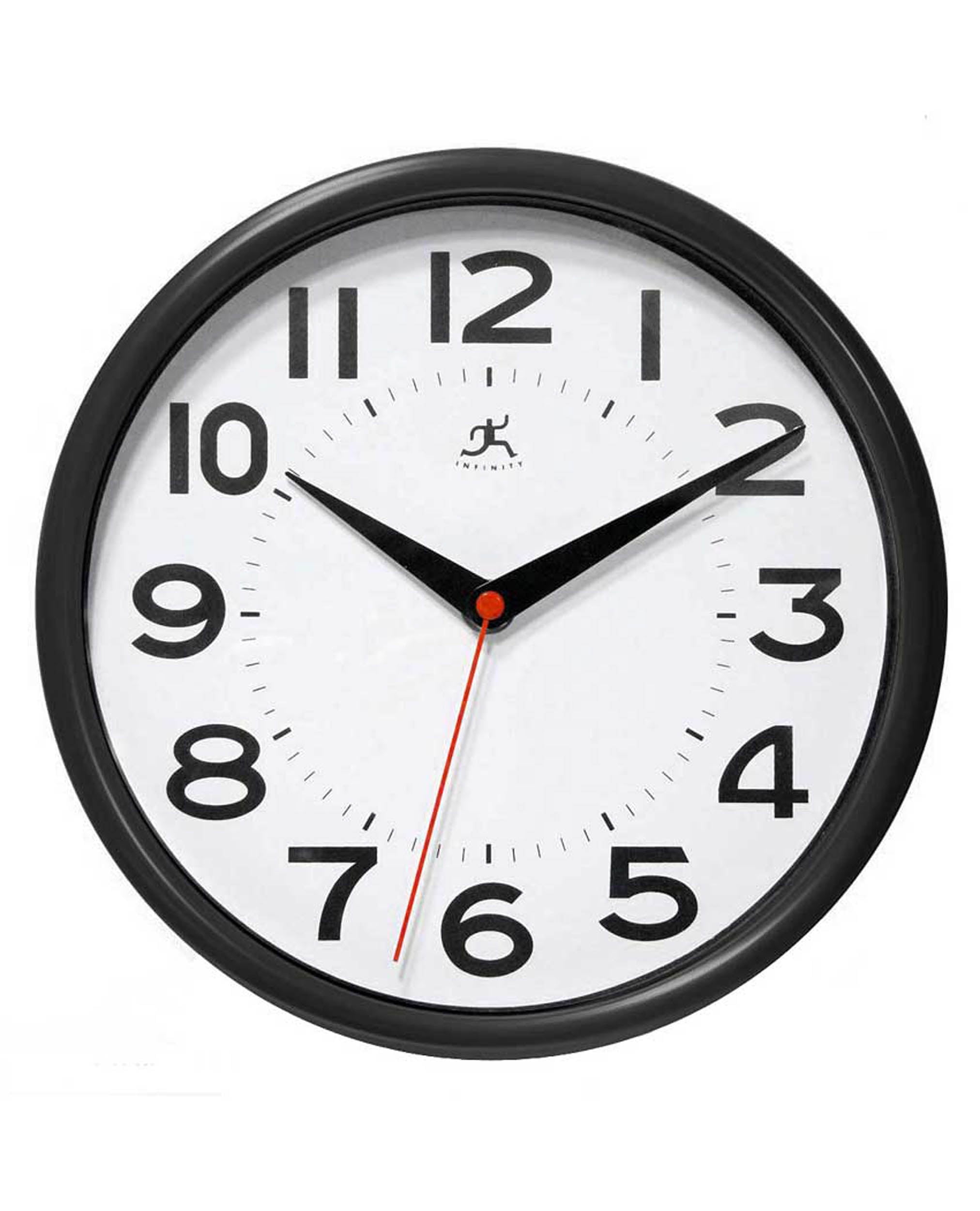 Infinity Instruments Metro Black Modern Analog Display 9-inch Wall ...