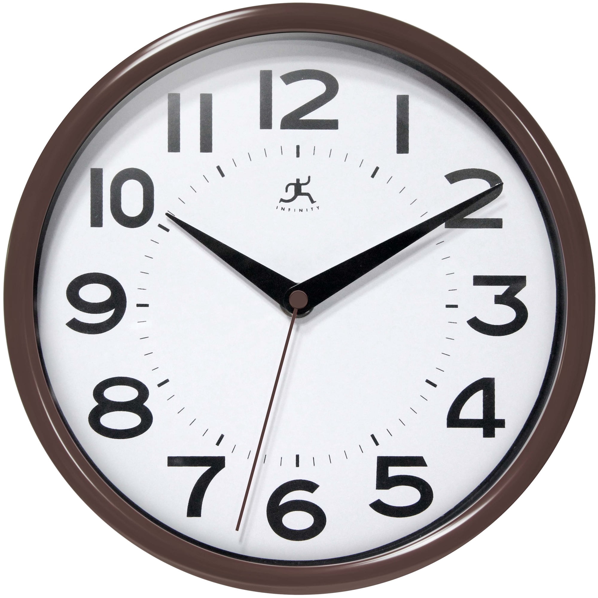 Infinity Instruments Metro Brown Modern Analog Display 9-inch Wall ...