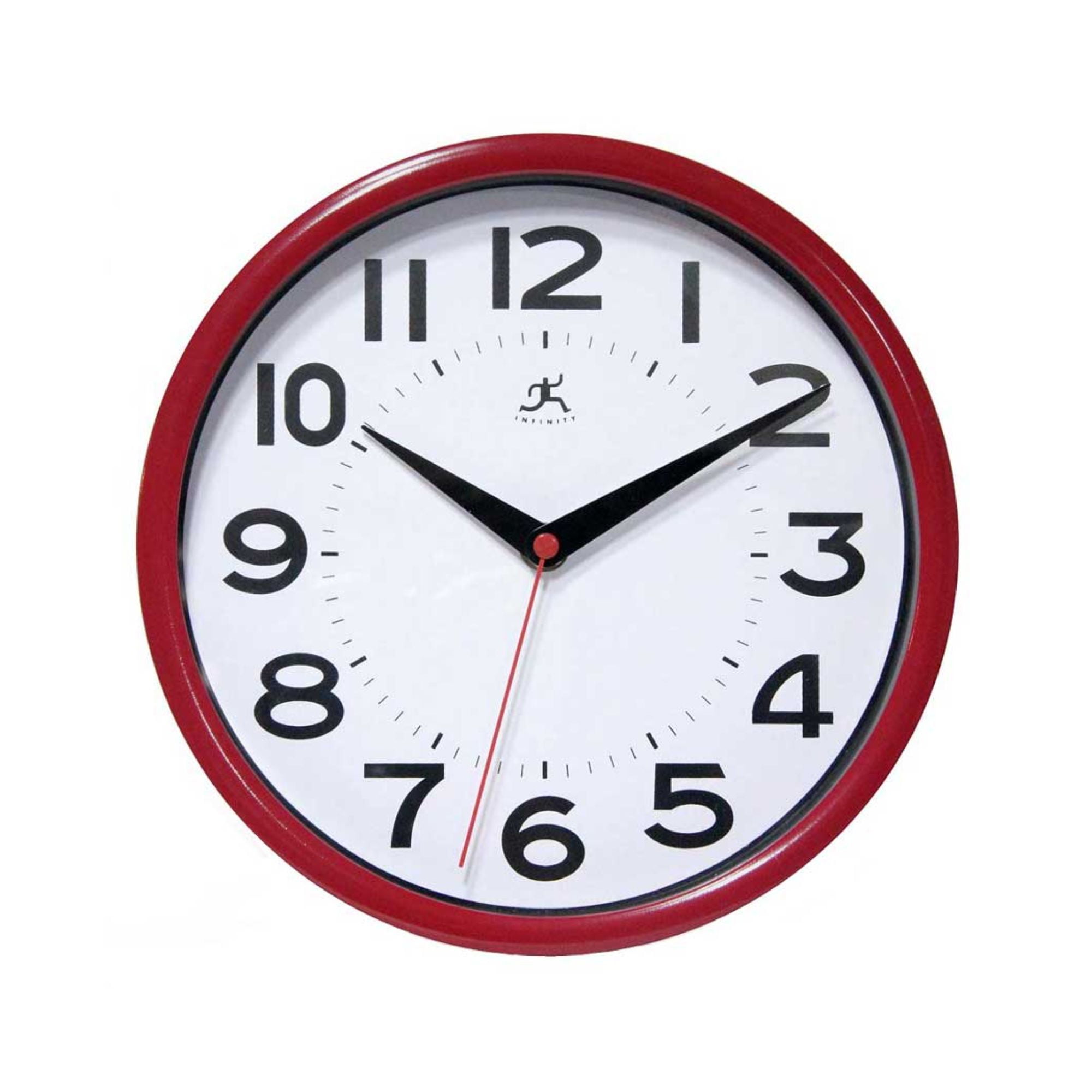 Infinity Instruments Metro Red Modern Analog Display 9-inch Wall Clock ...