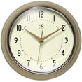 Infinity Instruments Retro Round Latte Metal 9.5-inch Analog Wall Clock ...