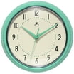 Infinity Instruments Retro Round Turquoise Metal 9.5-inch Analog Wall ...