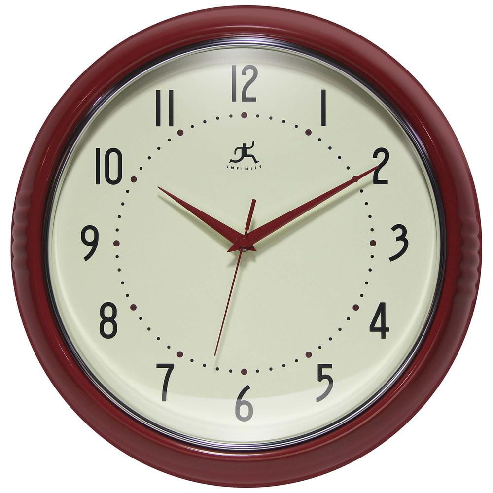 Infinity Instruments Retro Round Red Wall Clock, 15" - Walmart.com