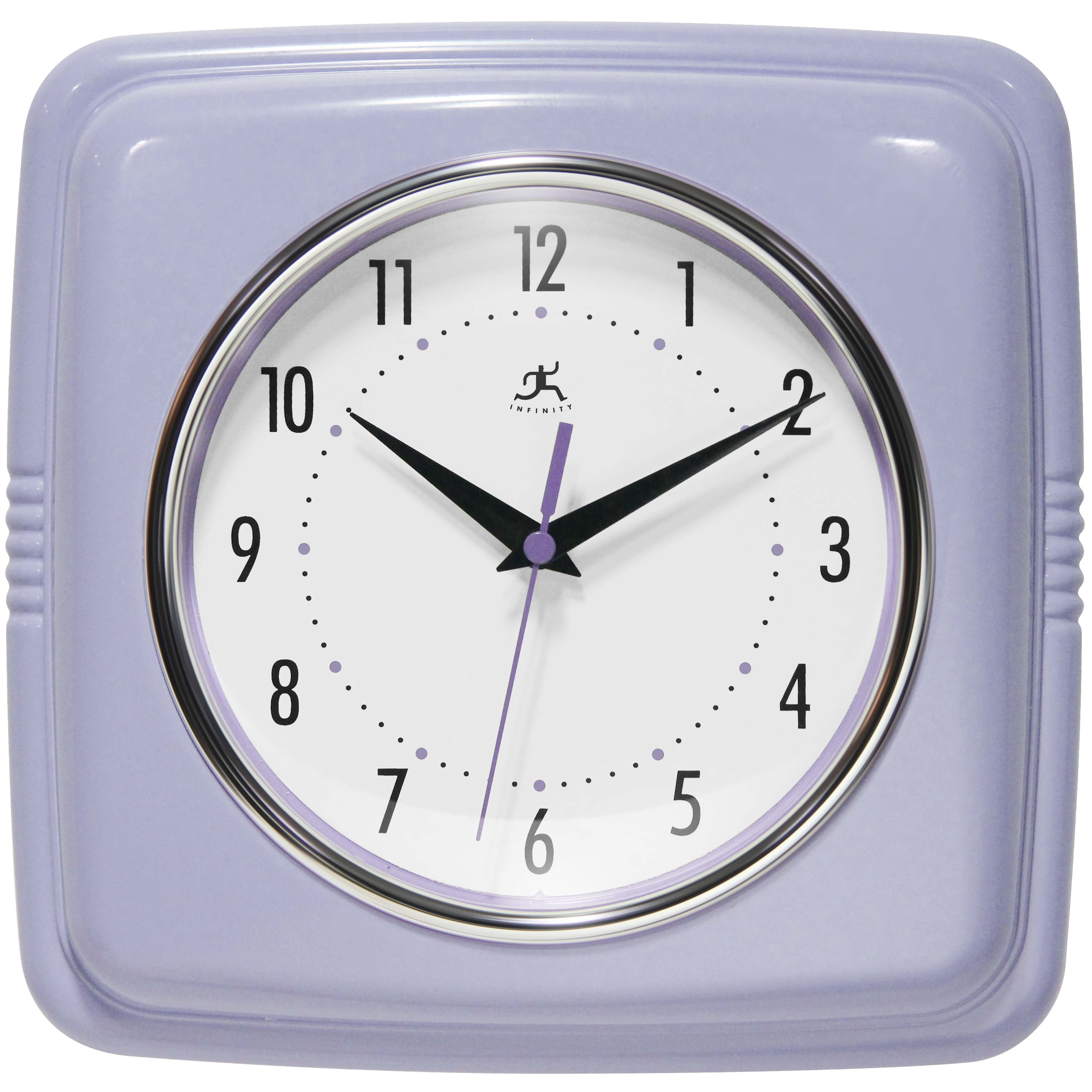 Infinity Instruments Retro Square Lilac Plastic 9.25-inch Quartz Analog ...