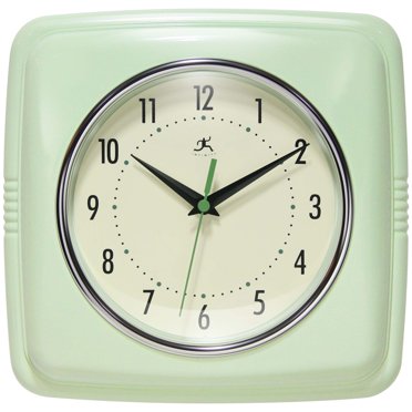 Westclox 9.5" Red Square Retro Analog QA Wall Clock - Walmart.com