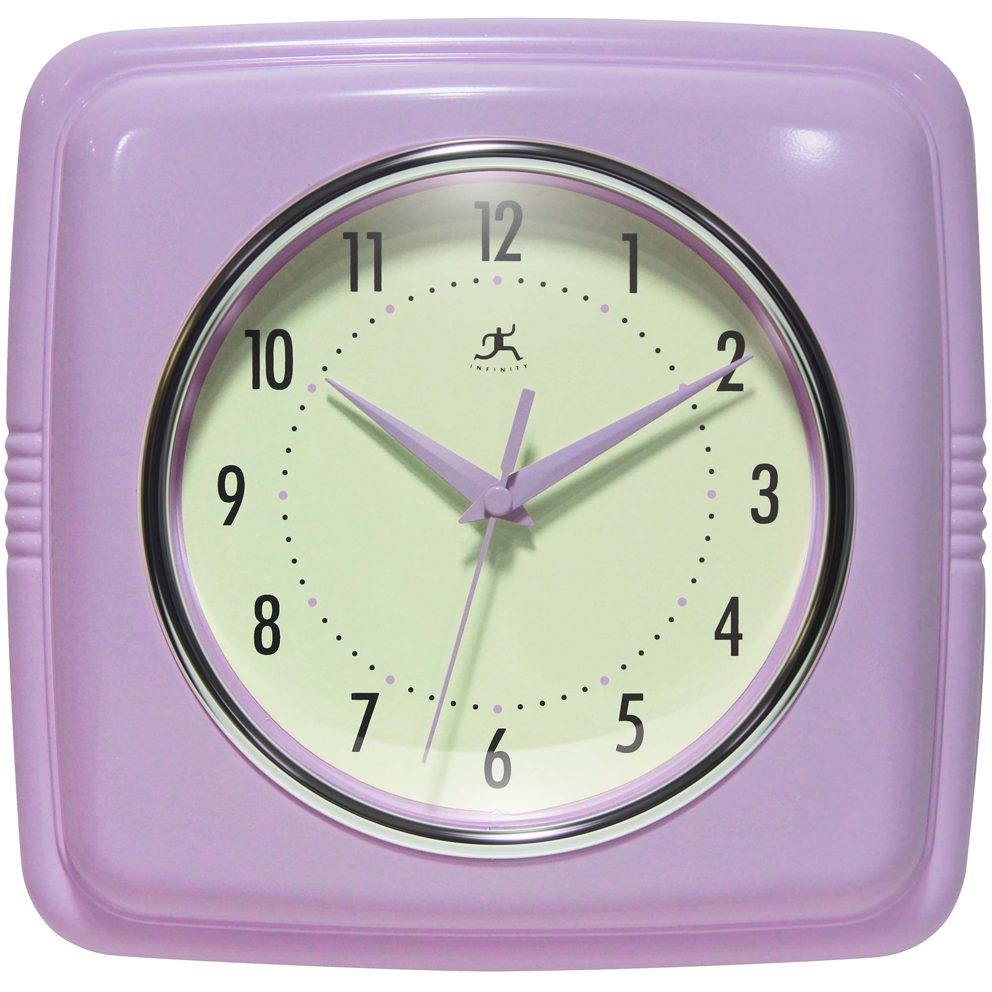 Infinity Instruments Square Retro Wall Clock, Lavender, 9.25" - Walmart.com