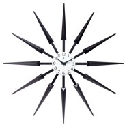 Infinity Instruments Analog Round Natural Mid-Century Wall Clock ...