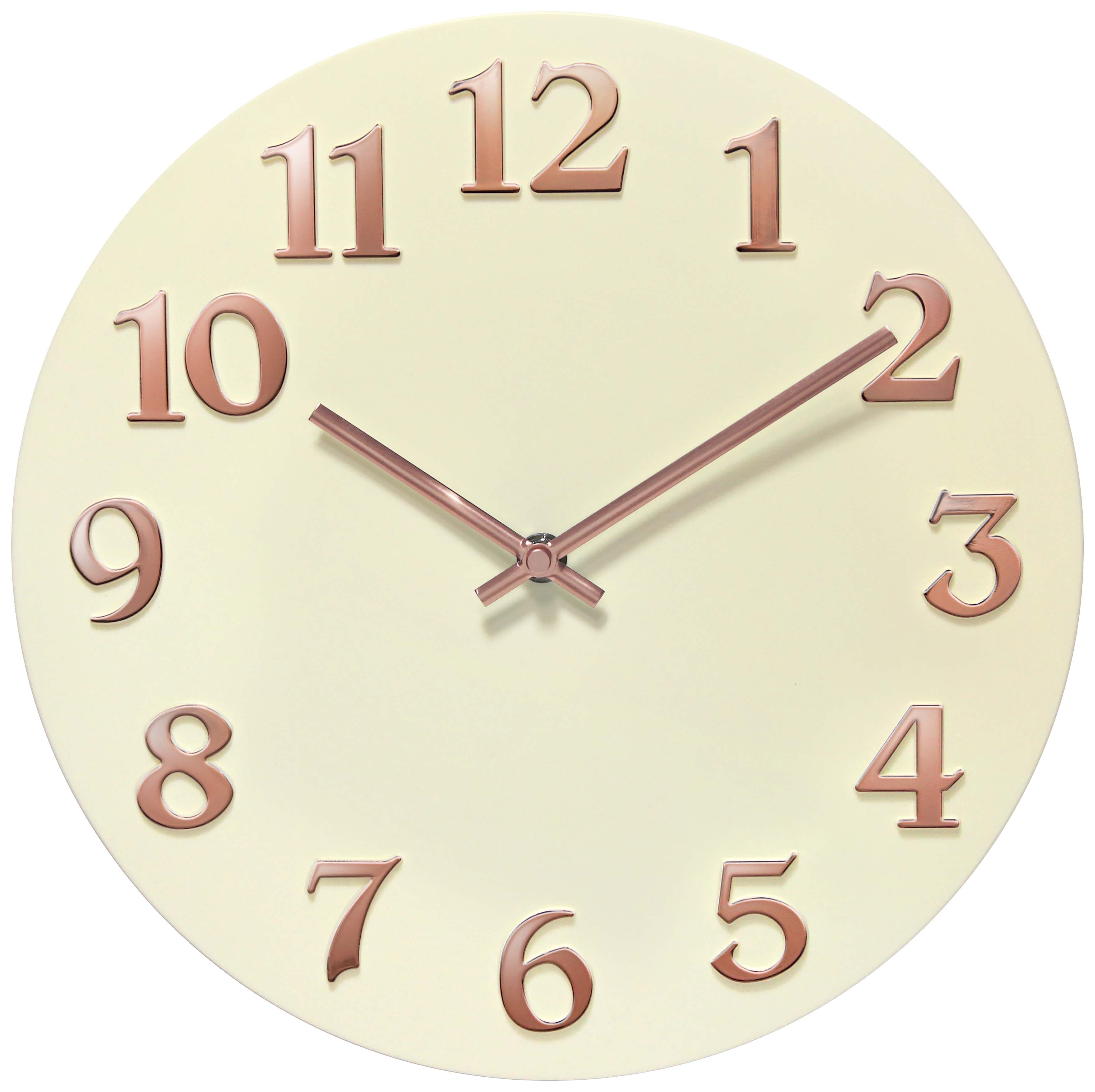 Infinity Instruments Vogue Round Ivory & Rose Gold 12-inch Analog Wall Clock - Walmart.com