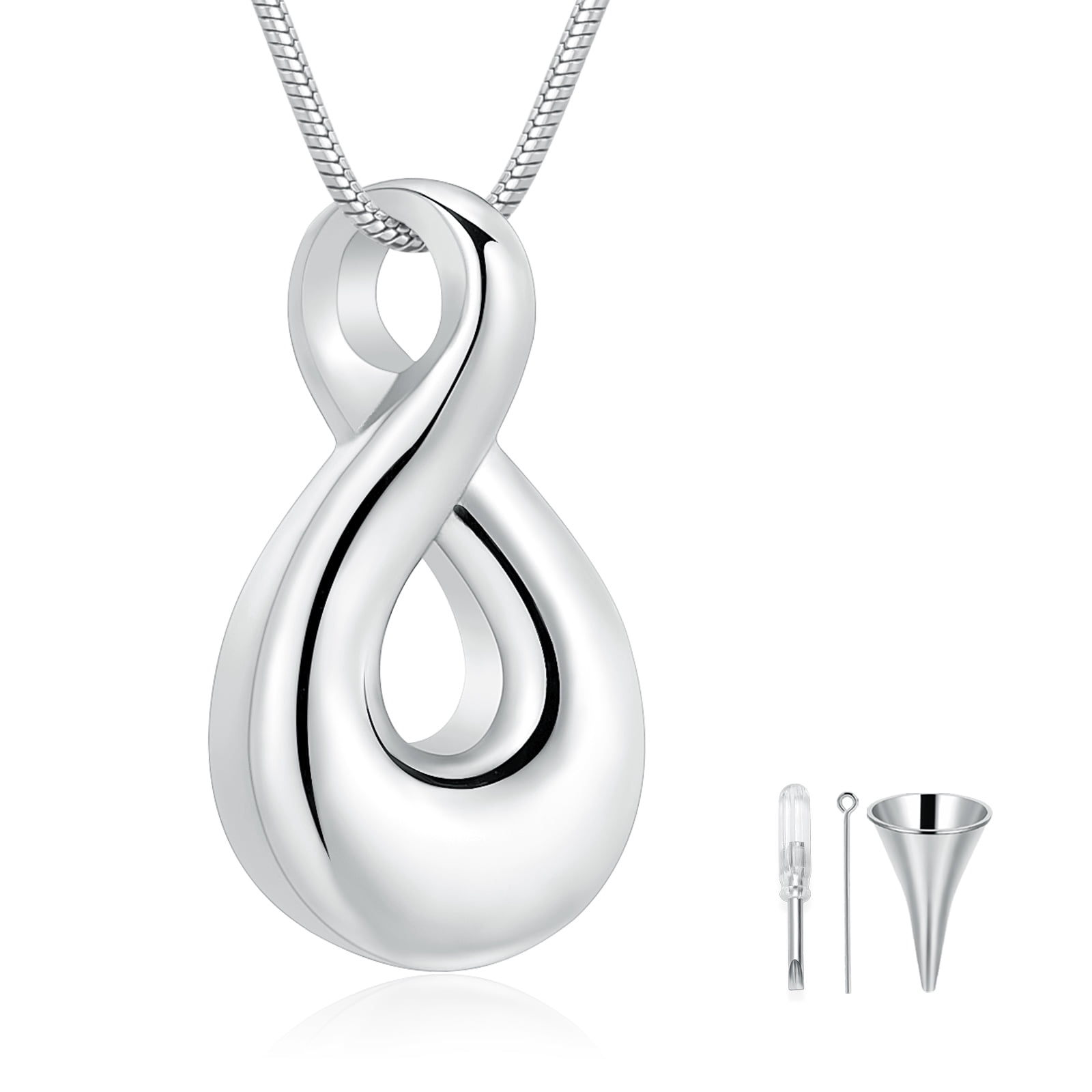 Infinity Keepsake Urn Pendants with Chain Memorial Cremation Jewelry ...