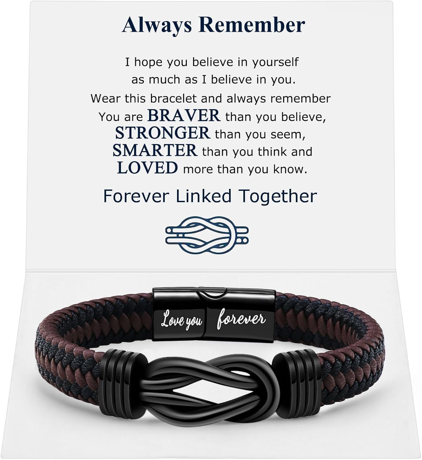 Infinity Knot Leather Bracelet Forever Linked Together Bracelet ...