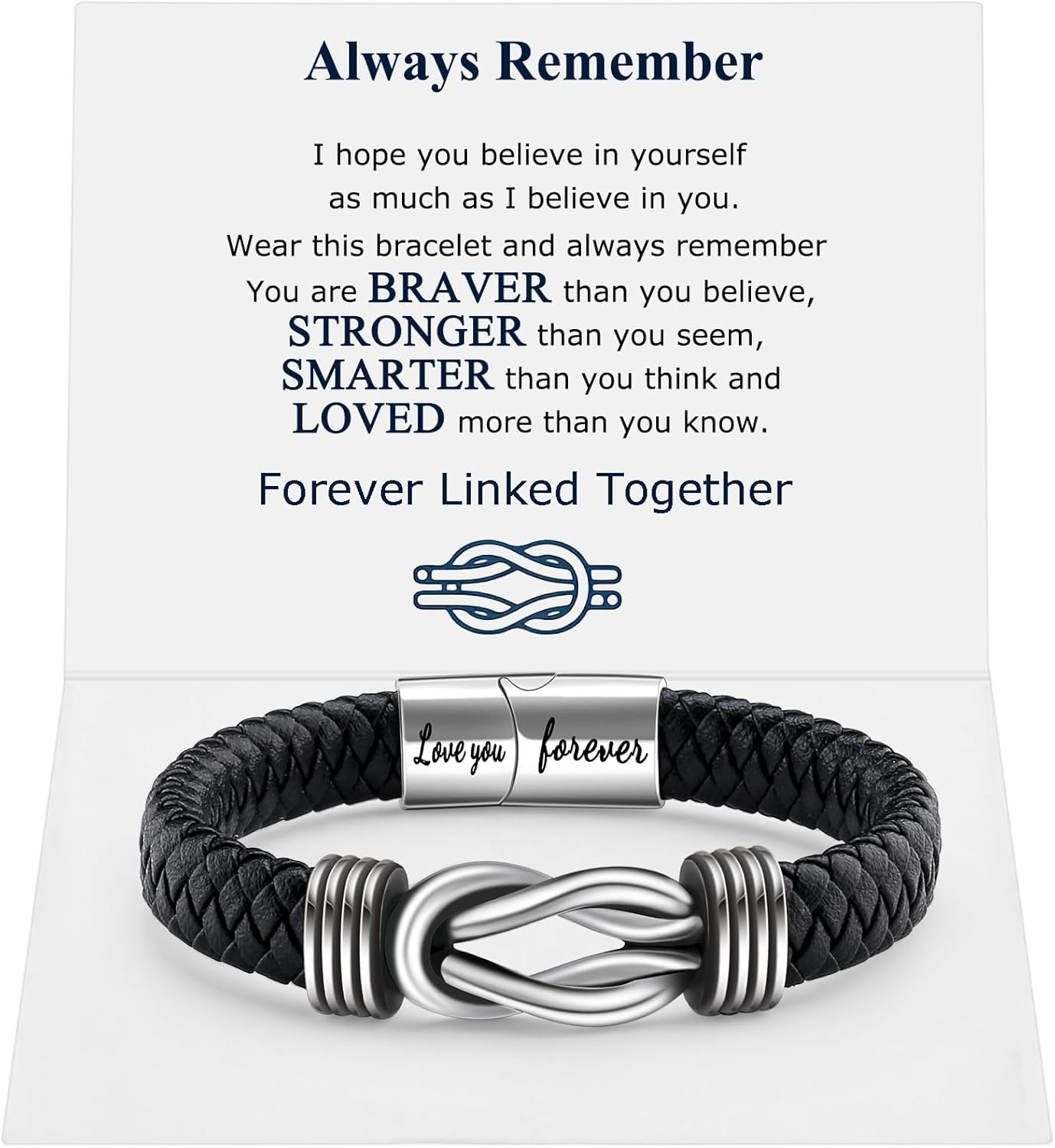 Infinity Knot Leather Bracelet Forever Linked Together Bracelet ...
