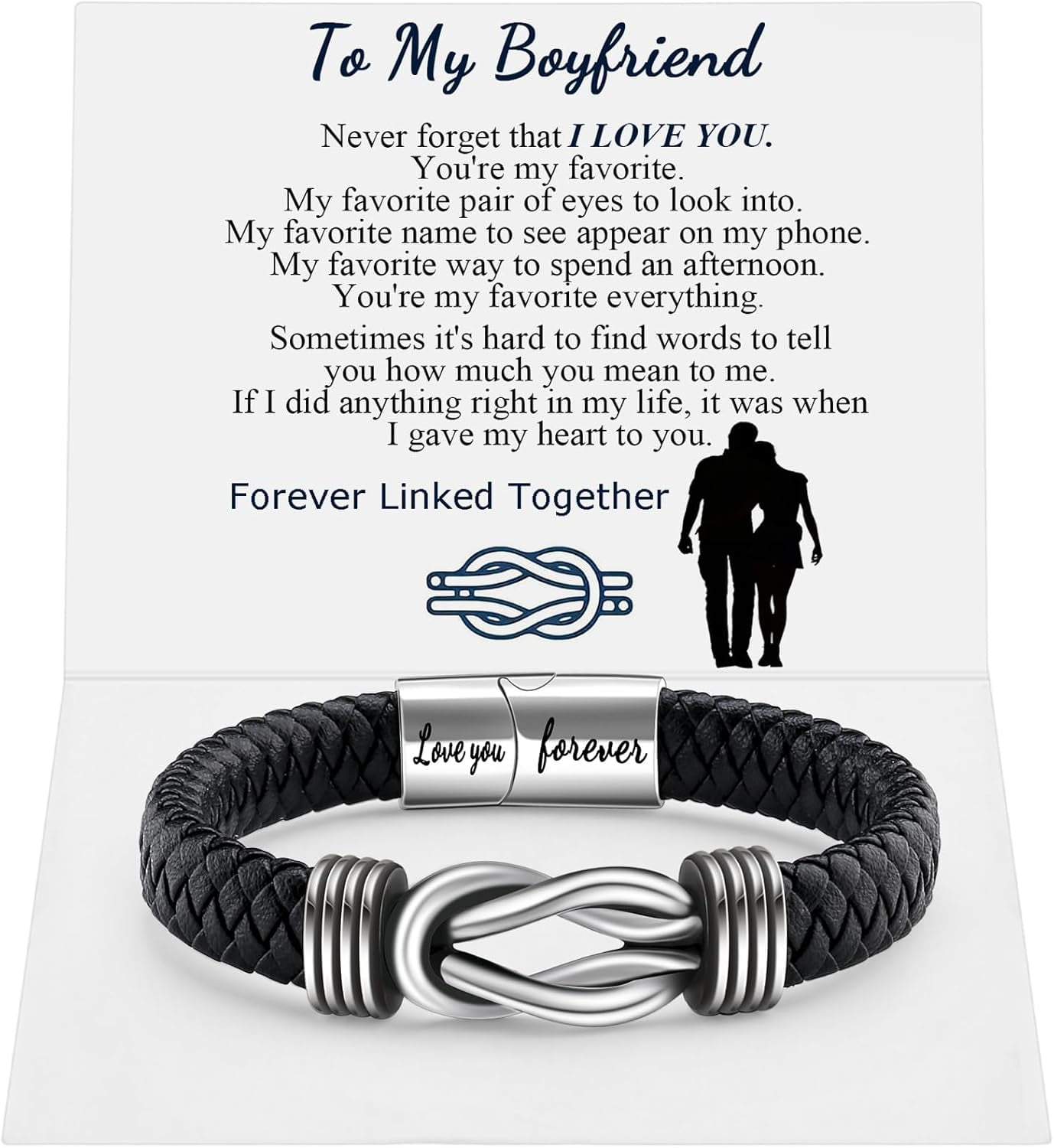 Infinity Knot Leather Bracelet Forever Linked Together Bracelet ...