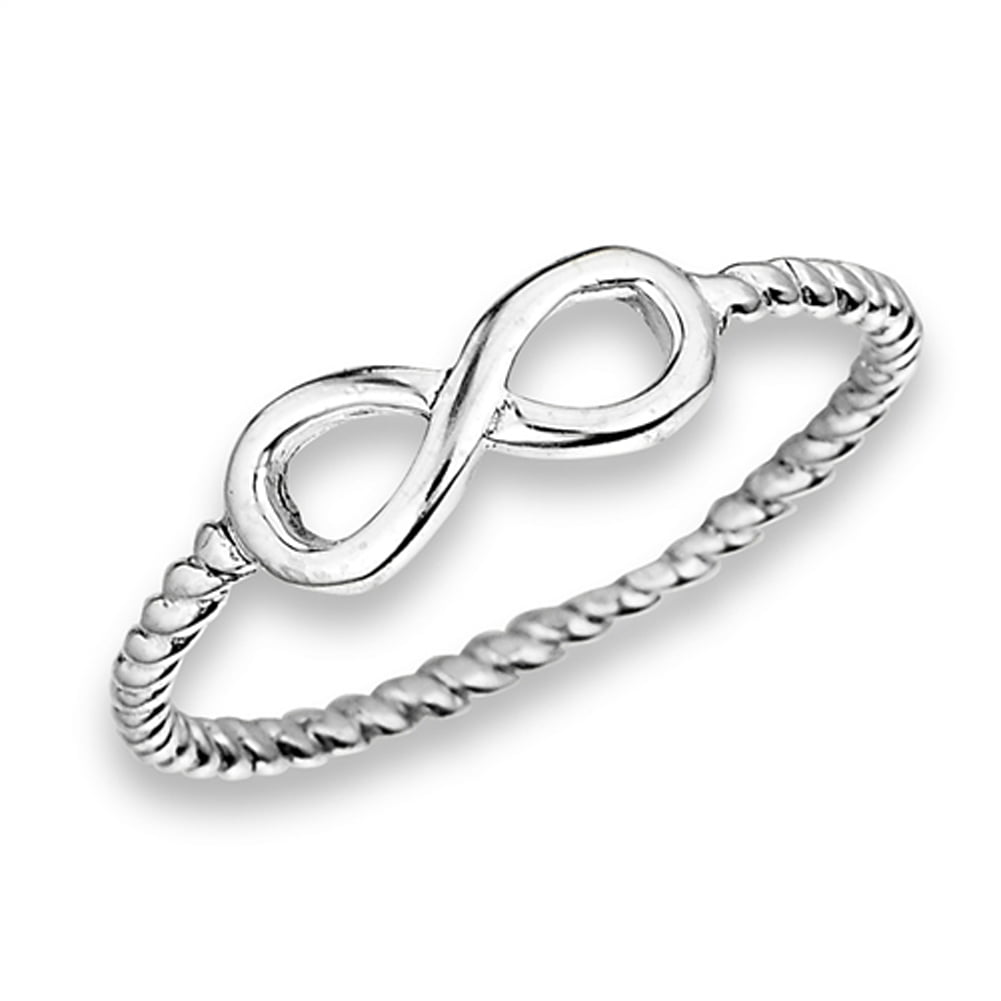 Infinity Knot Promise Ring .925 Sterling Silver Twisted Rope Band ...