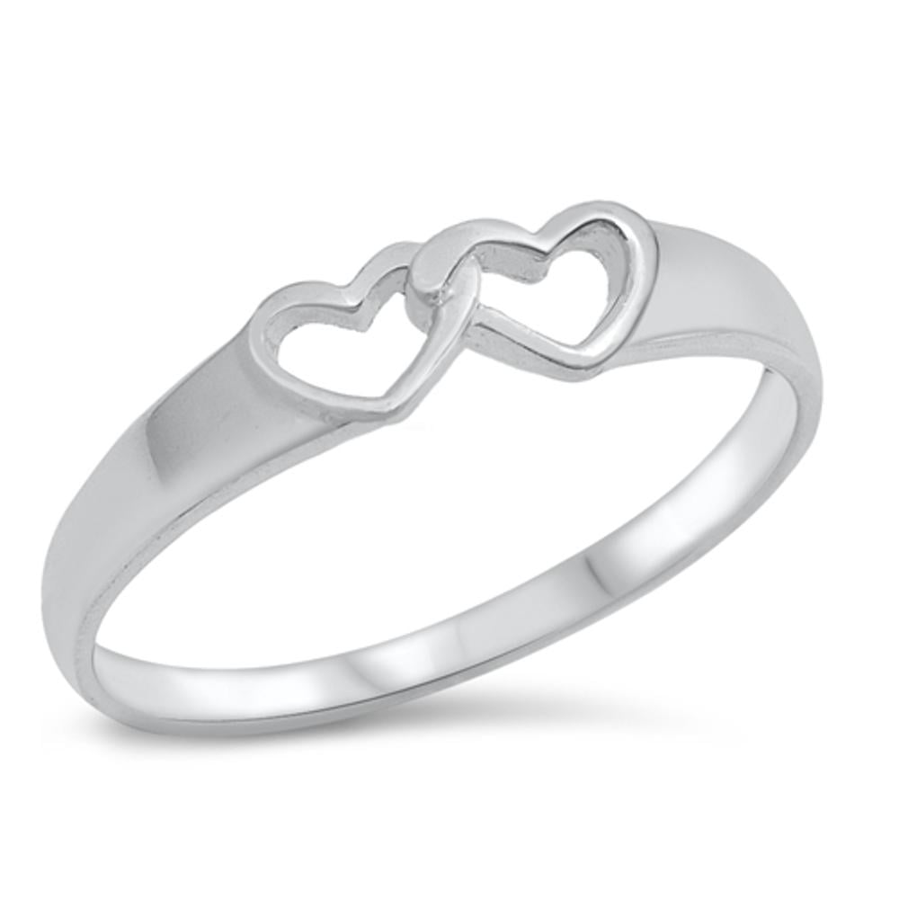 Infinity Link Heart Promise Purity Ring .925 Sterling Silver Band ...