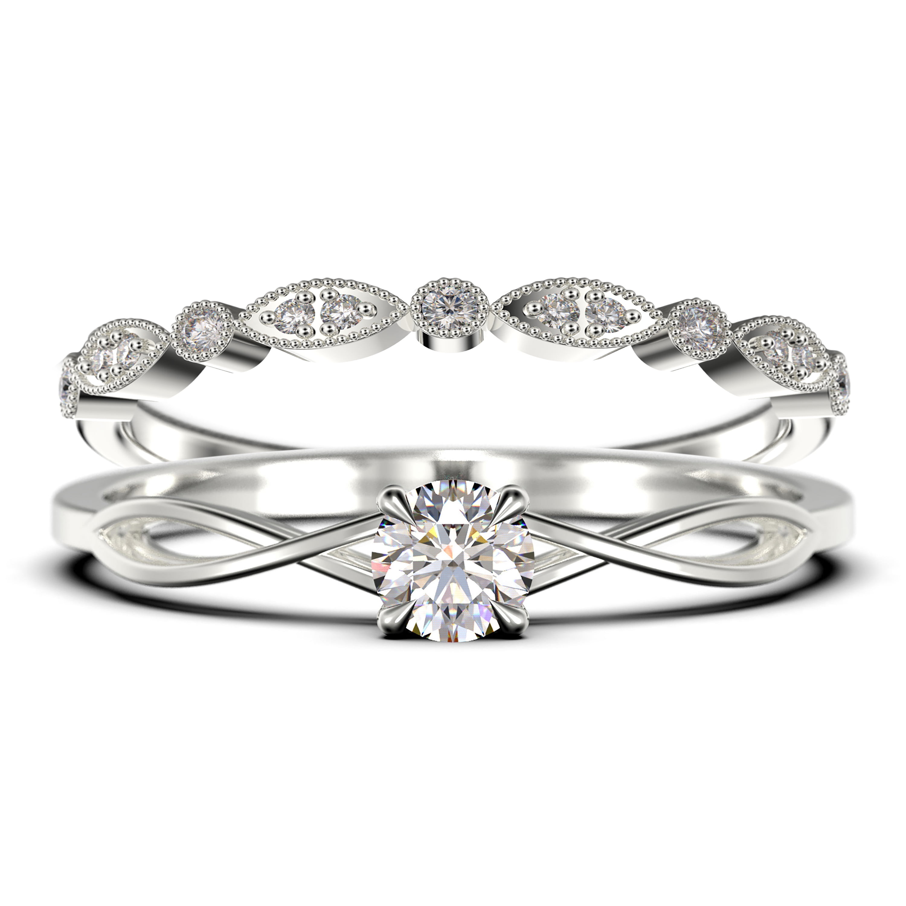 Infinity Loop Minimalist 1.00 Carat Round Cut Diamond Moissanite ...