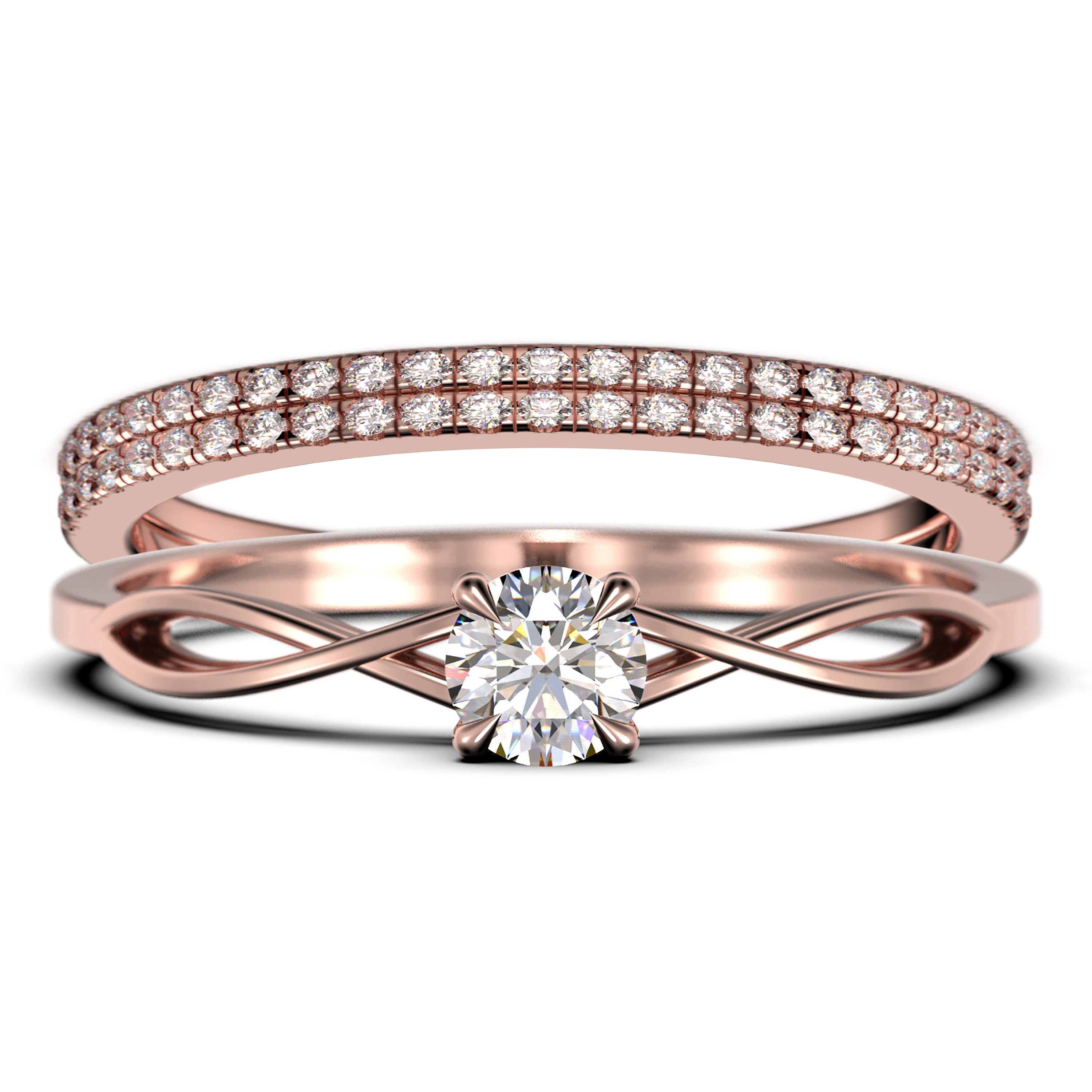 Infinity Loop Minimalist 1.50 Carat Round Cut Diamond Moissanite Engagement Ring, Twisted ...