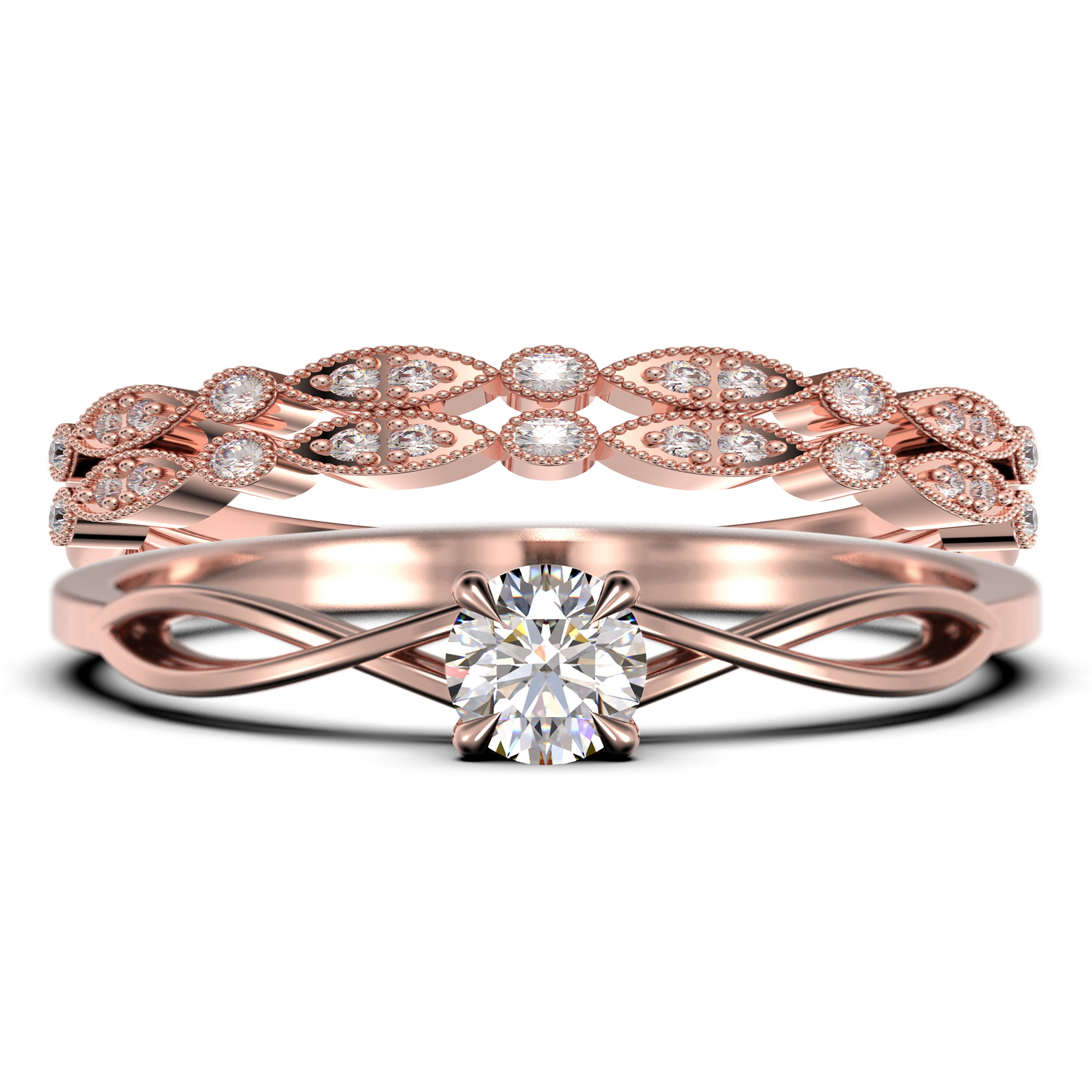 Infinity Loop Minimalist 1.50 Carat Round Cut Diamond Moissanite ...