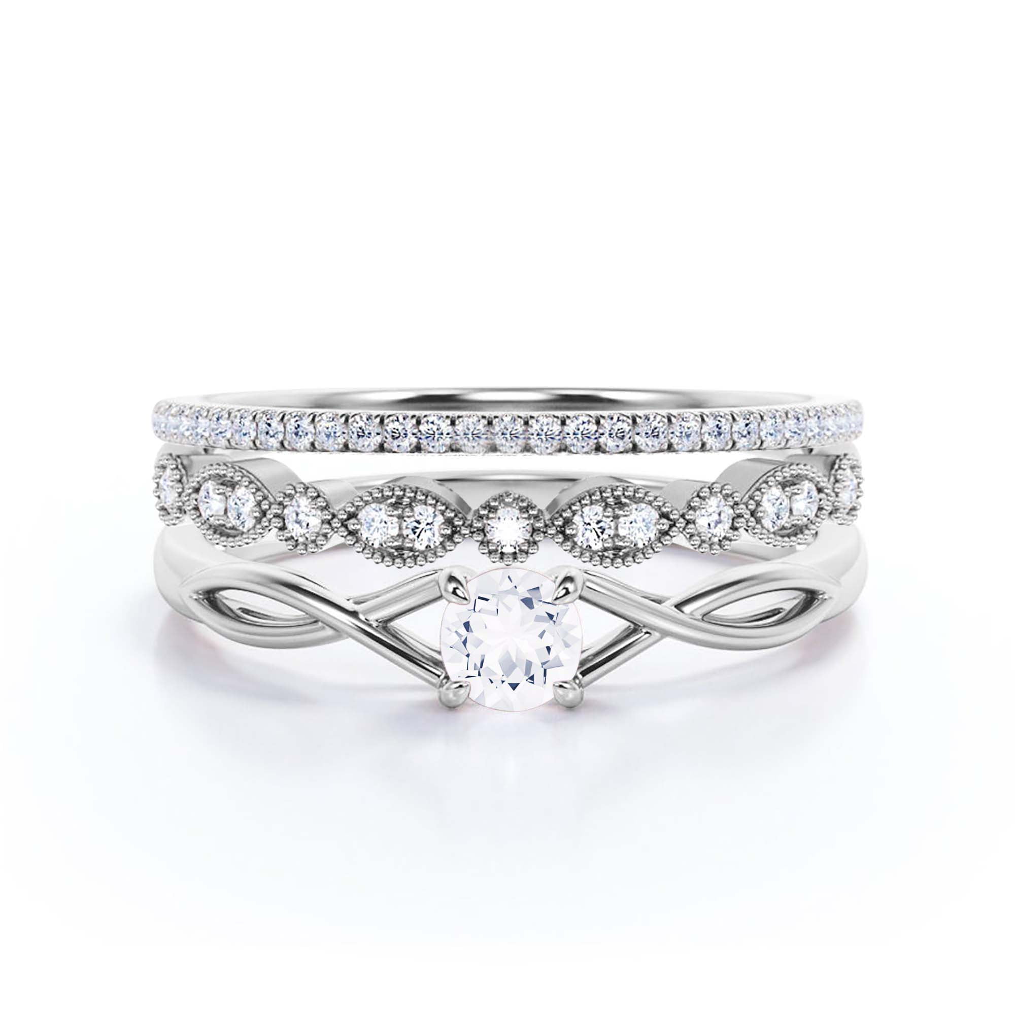 Infinity Loop Minimalist 1.50 Carat Round Cut Diamond Moissanite ...