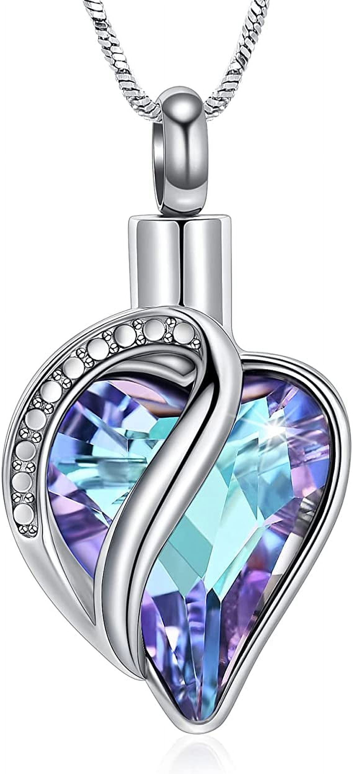 Crystal Infinity Love Heart Urn Pendant Memory Necklace for Cremation ...