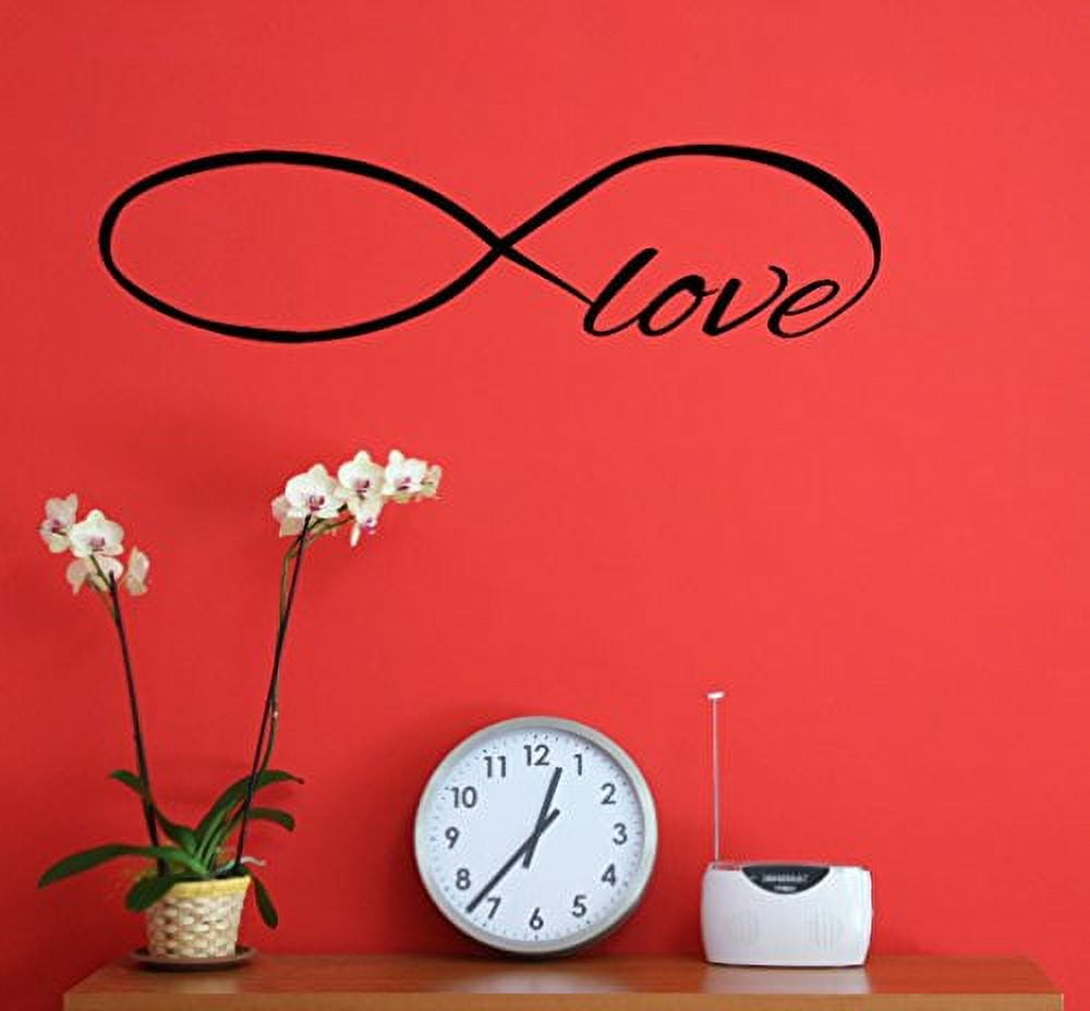 Infinity Love Wall Decal Sticker for Home Decor, Black, 23 x 6-Inch ...