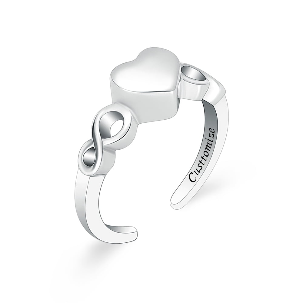 Infinity Love Women's Stainless Steel Ring Cremation Jewelry for Ashes ...