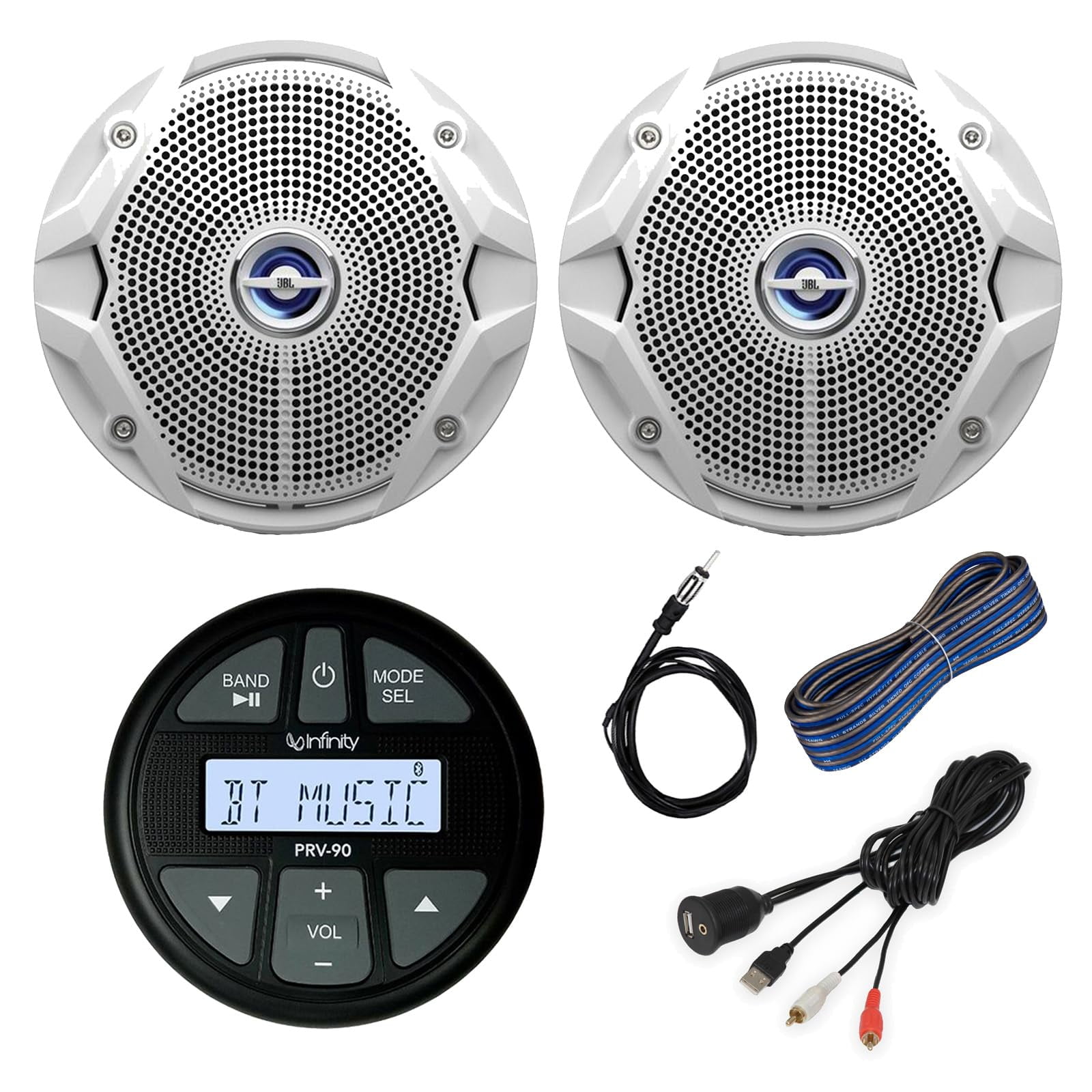 Infinity Marine Gauge Style AM/FM Bluetooth AUX/USB Stereo Receiver ...