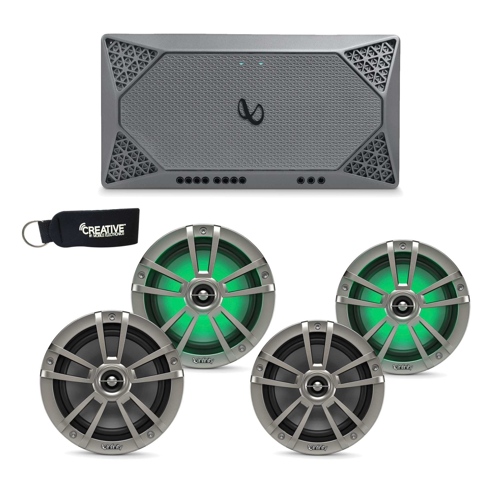 Infinity Marine - Two Pairs of 622MLT Titanium 6.5" LED Speakers, and a ...