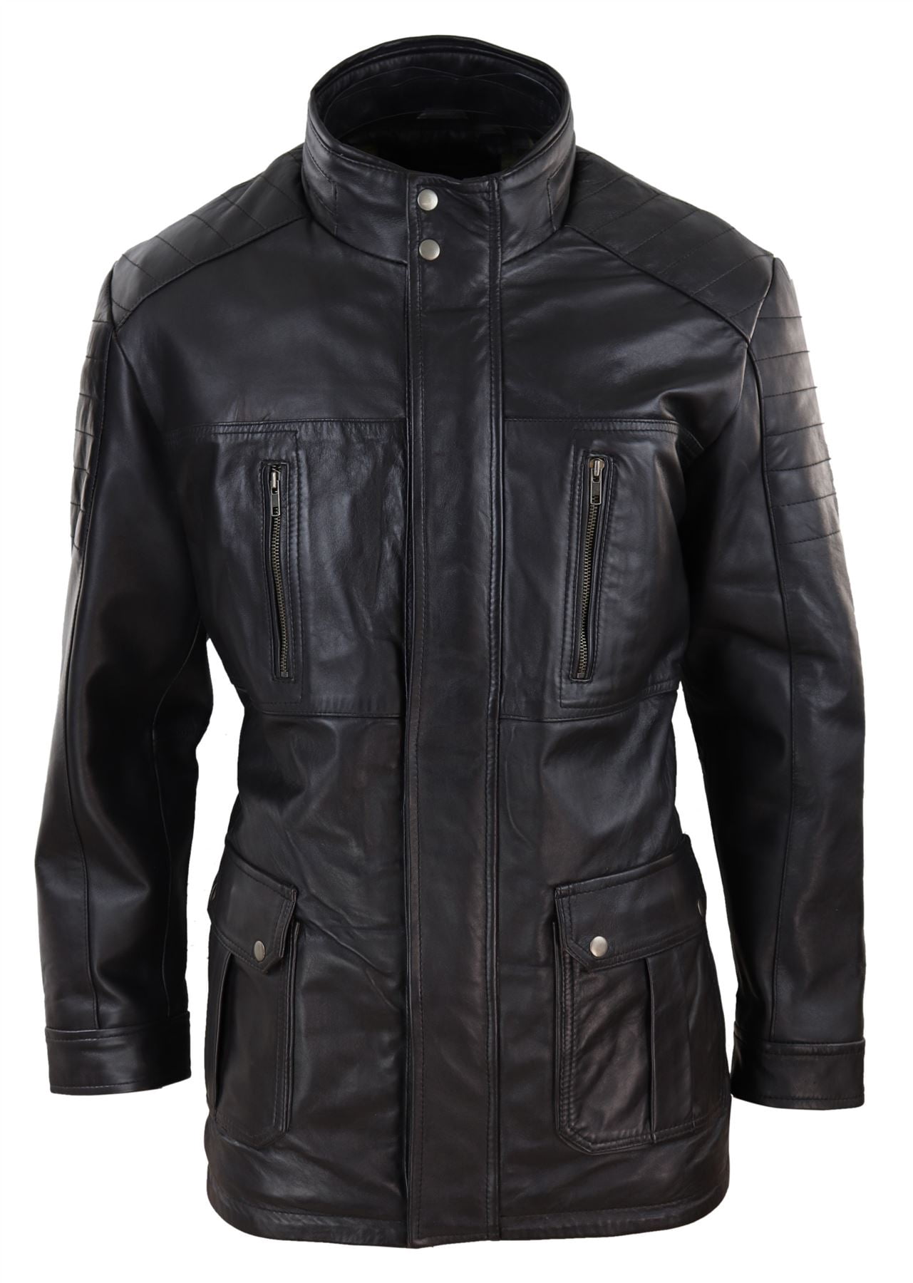 Infinity Men's 3/4 Black Brown Safari Jacket - Walmart.com
