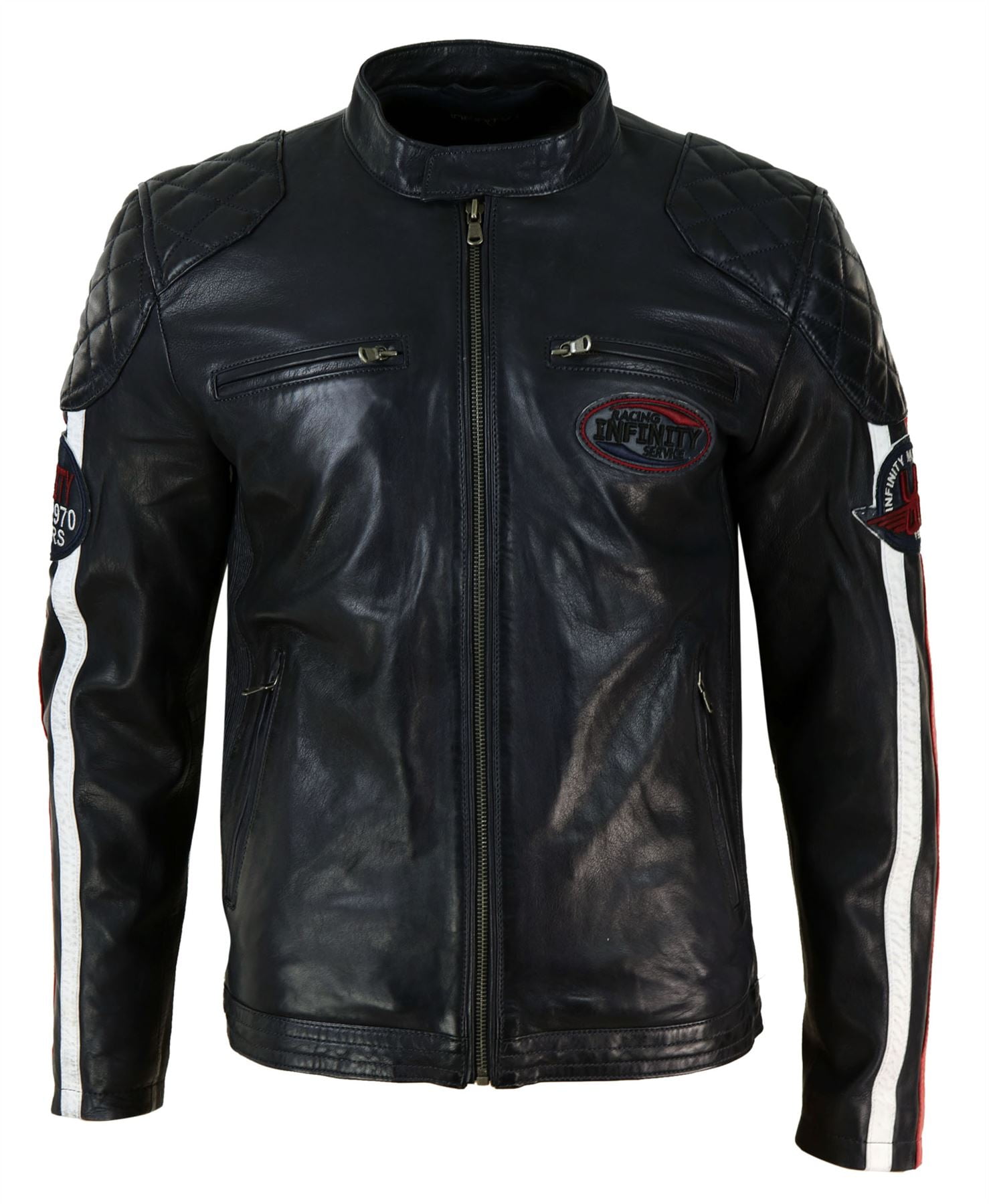 Infinity Men's Racing Jacket With Striped Sleeves - Walmart.com