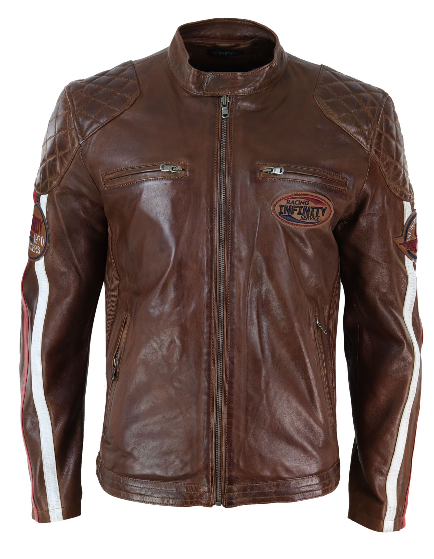 Infinity Men's Racing Jacket With Striped Sleeves - Walmart.com