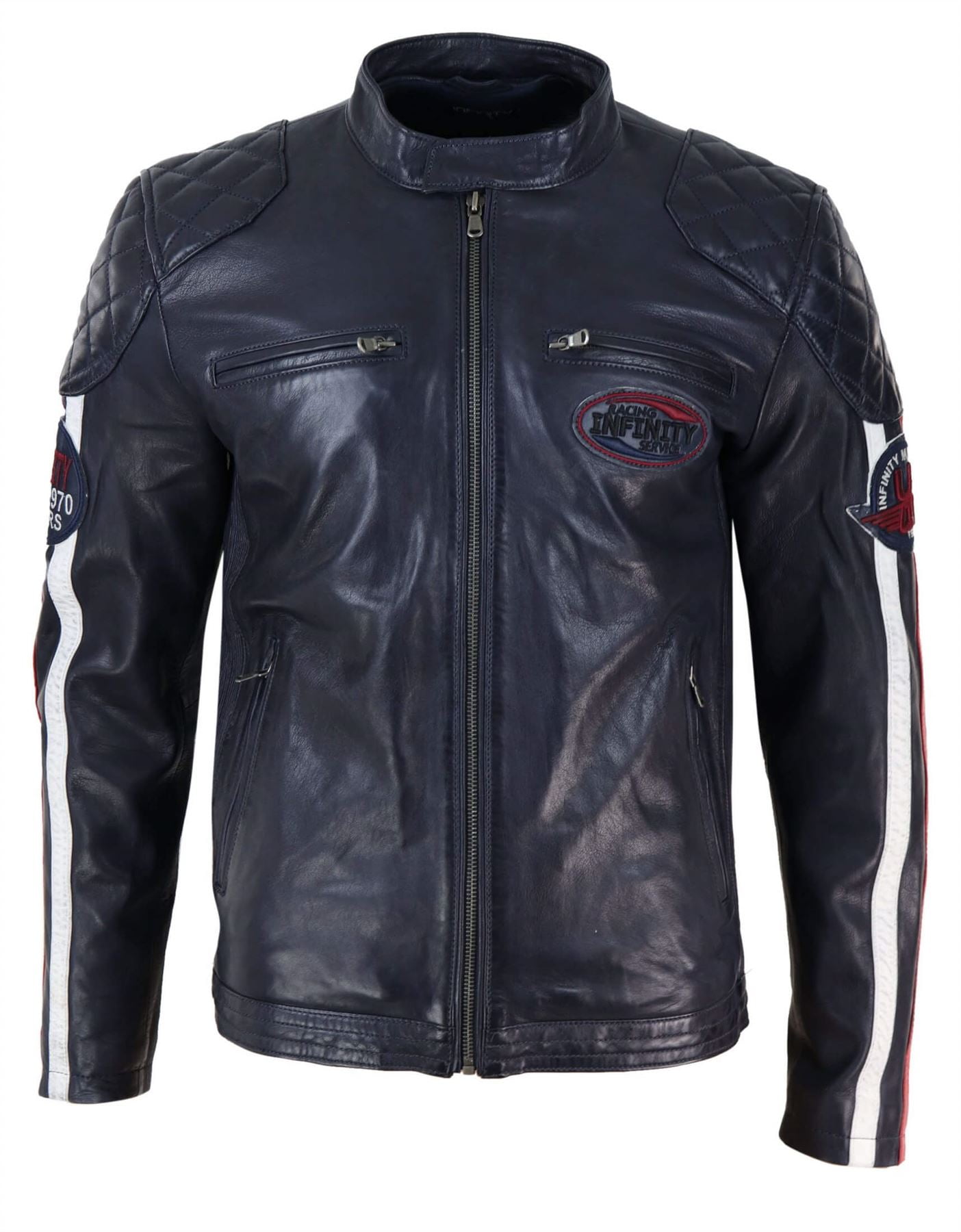 Infinity Men's Racing Jacket With Striped Sleeves - Walmart.com
