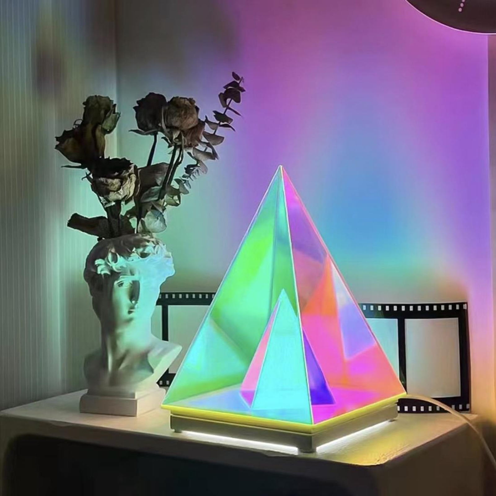 Infinity Mirror Led Acrylic Cube Lamp Night Light Table Lamp Colorful ...