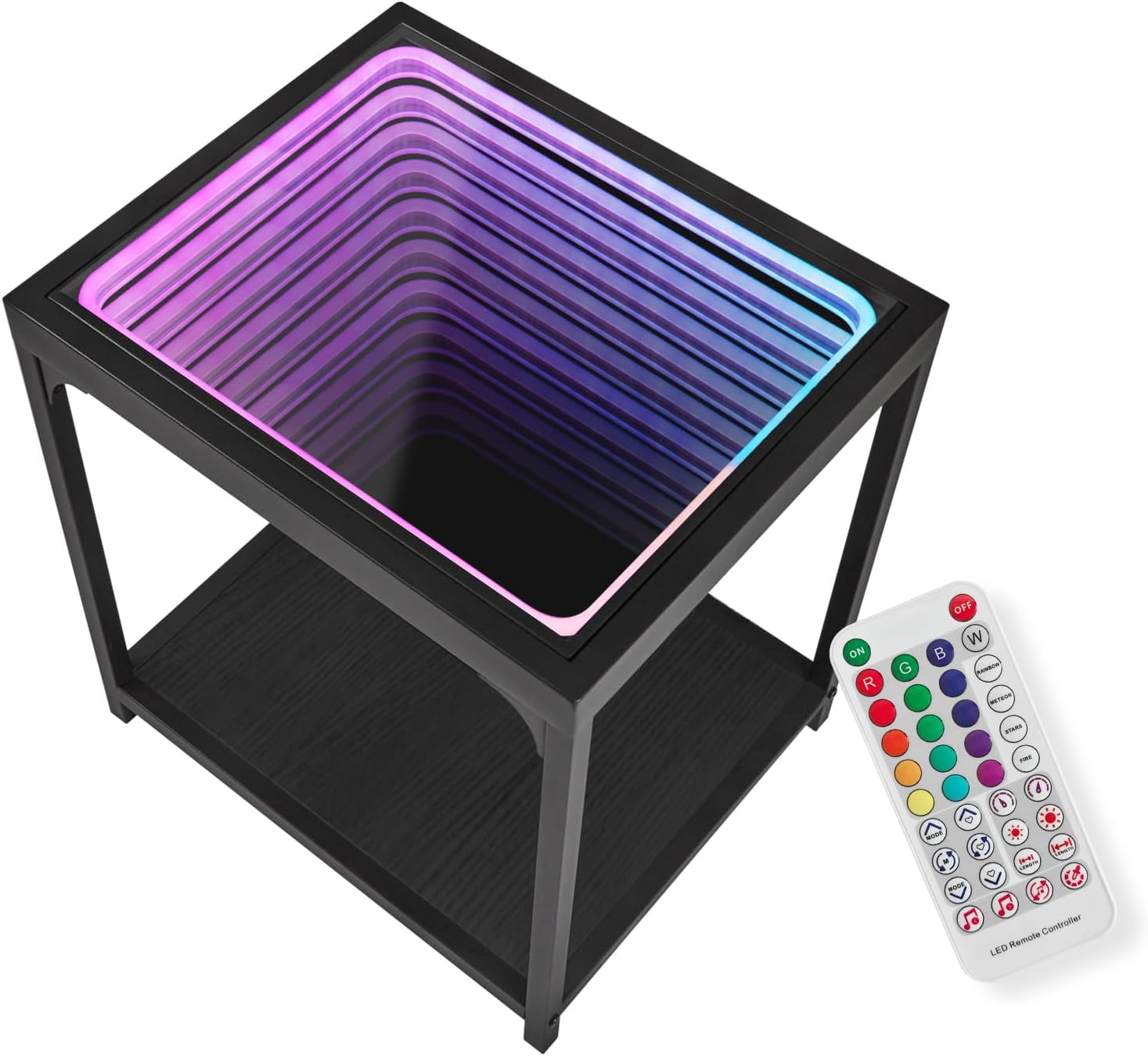 Infinity Mirror Light Table, Coffee Tables for Living Room with 3D ...