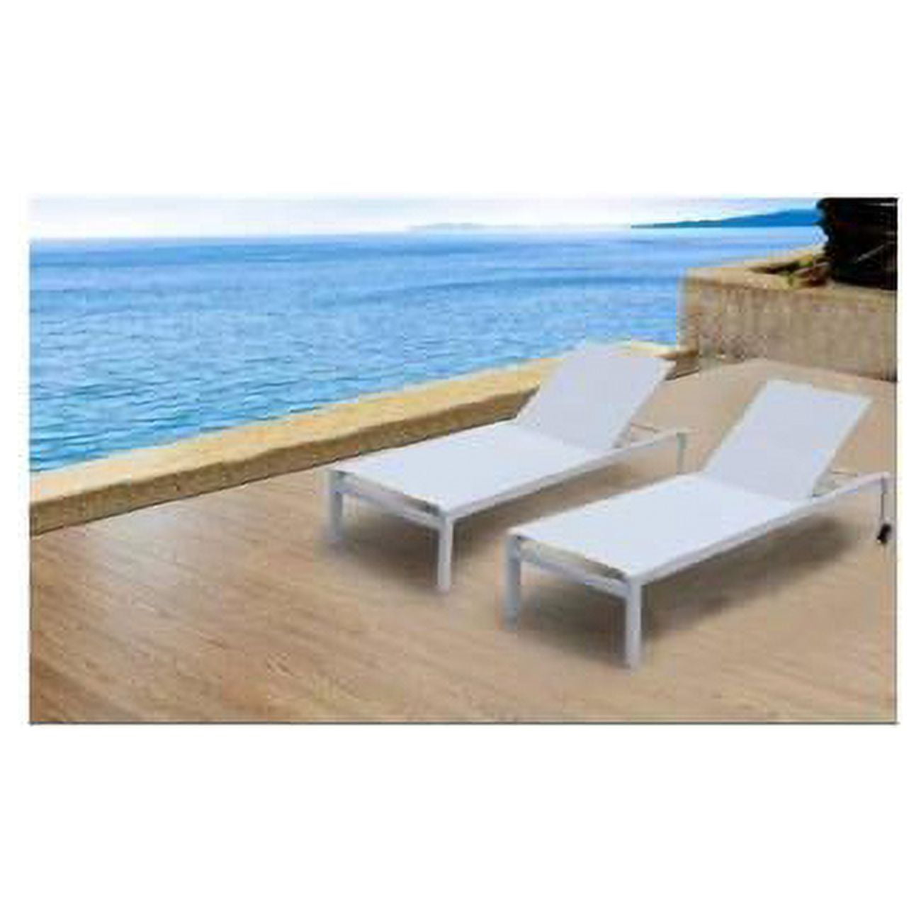 Infinity Outdoor Living MCLX2WH White Chaise Lounge Chair - Pack of 2 ...