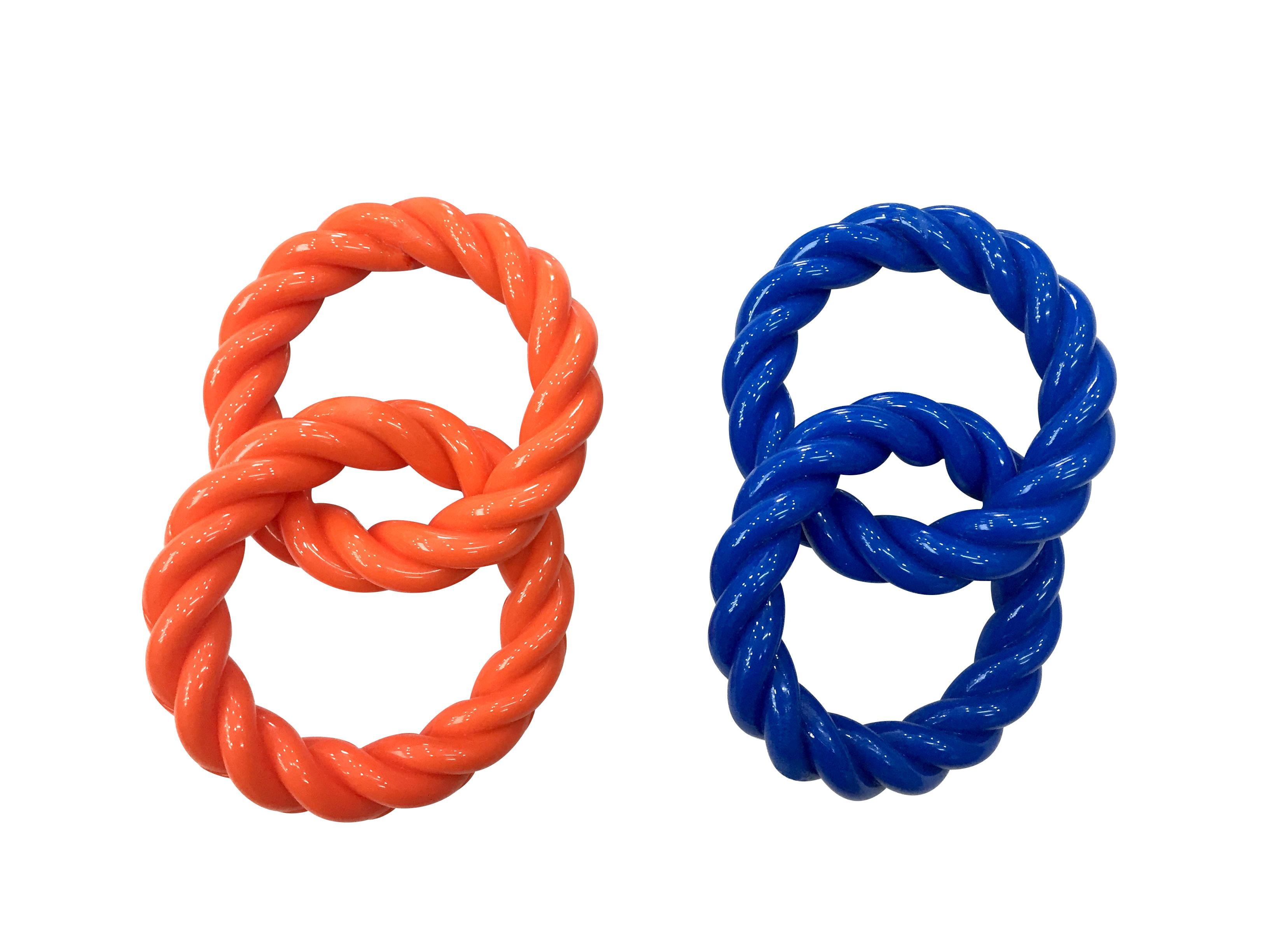 Infinity Pet Durable Rubber Chew and Tug Dog Rope Toy, 2 Rings, Blue ...