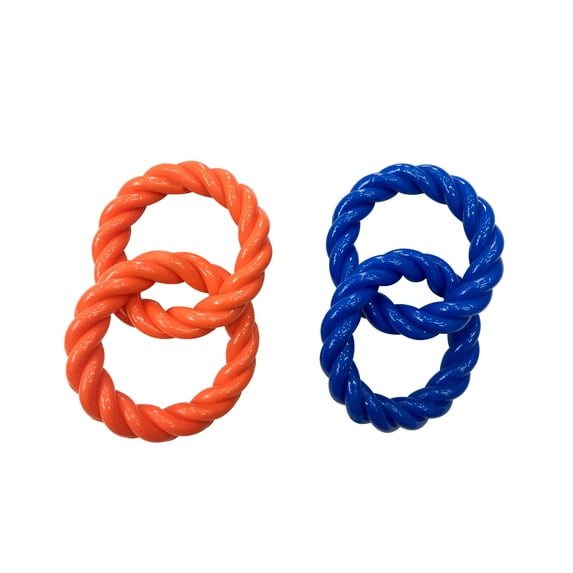 Infinity Pet Durable Rubber Chew and Tug Dog Rope Toy, 2 Rings, Blue ...